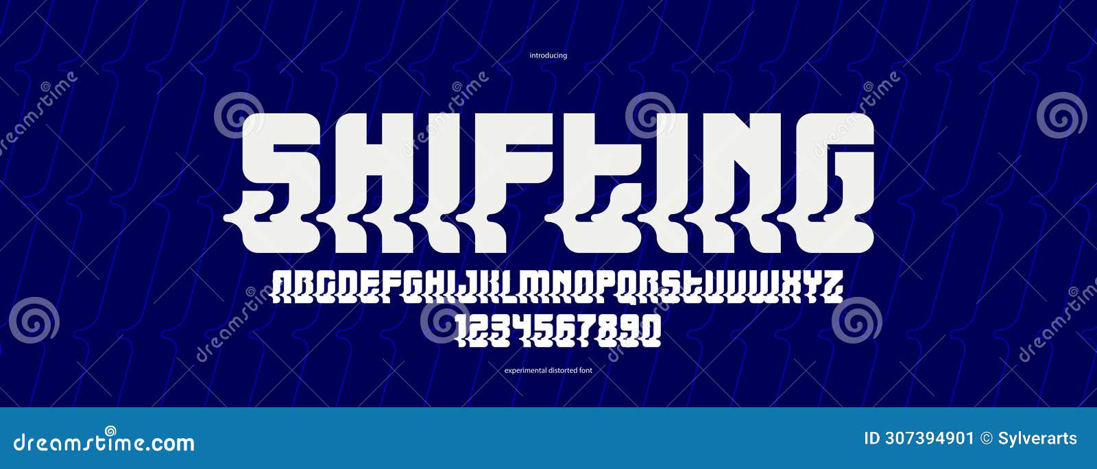 Bended and Deformed Display Font for Logos and Posters, Vector ...