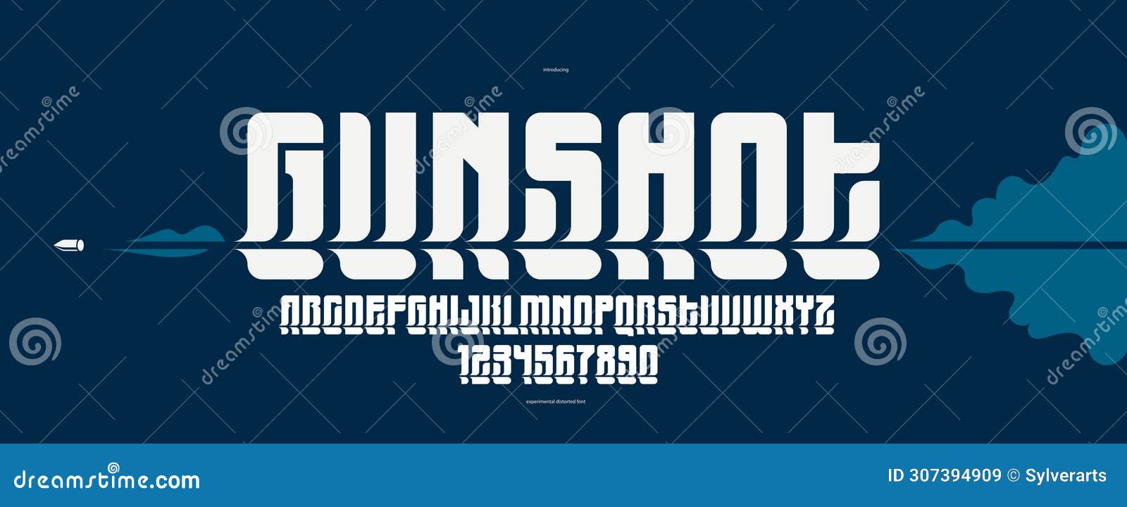 Bended and Deformed Display Font for Logos and Posters, Vector ...