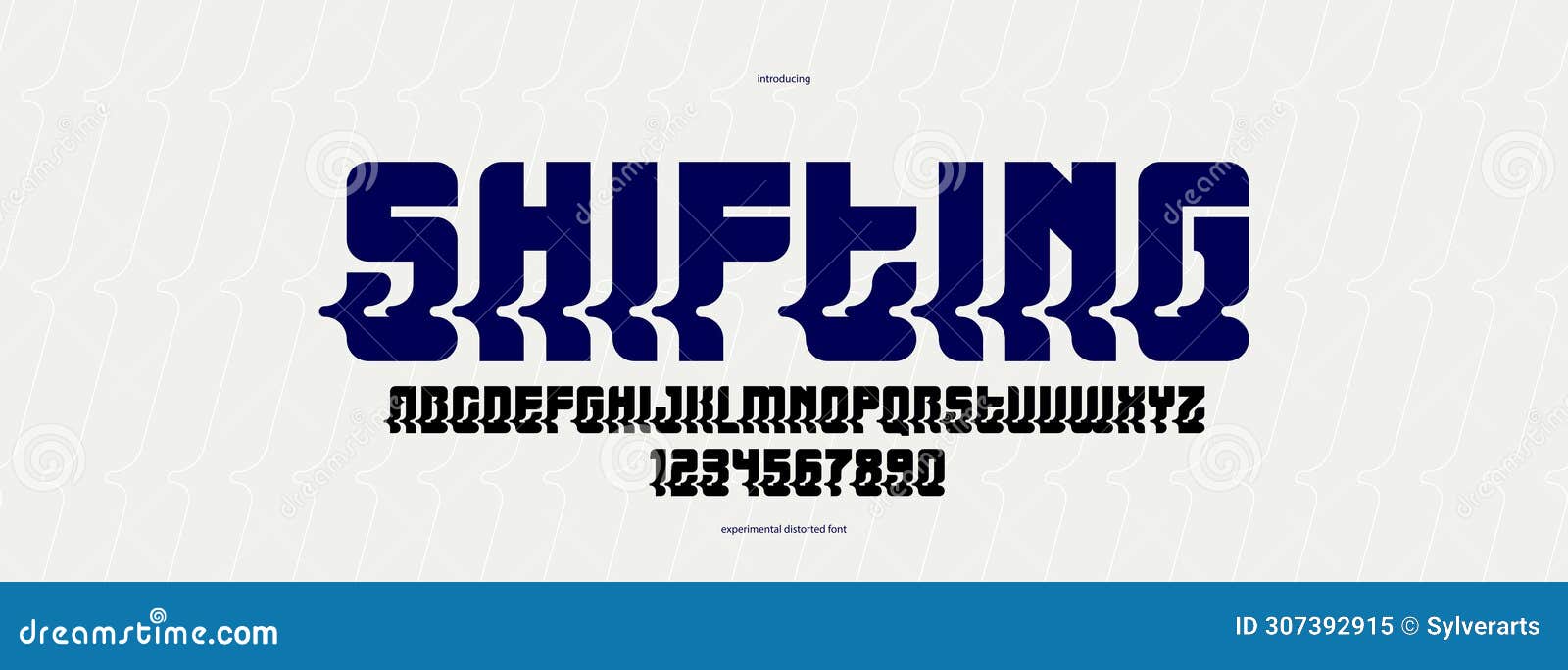 Bended and Deformed Display Font for Logos and Posters, Vector ...