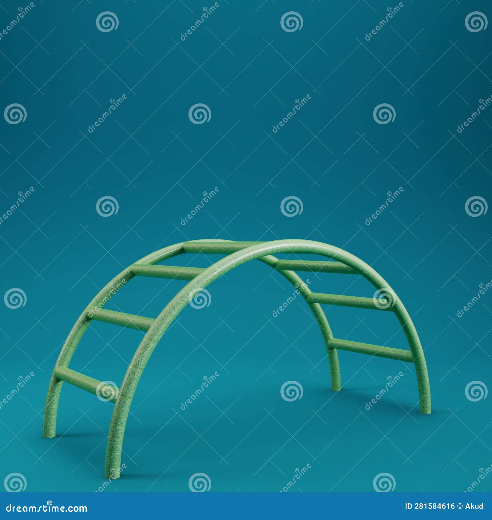 Bended Ladder on Dark Blue Background. 3d Rendering Stock Illustration ...