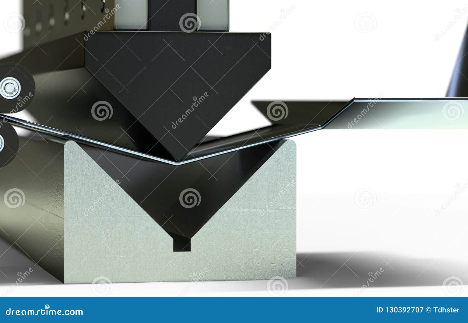 Bended Metal Sheet, Bending Machine 3d Render Stock Illustration ...