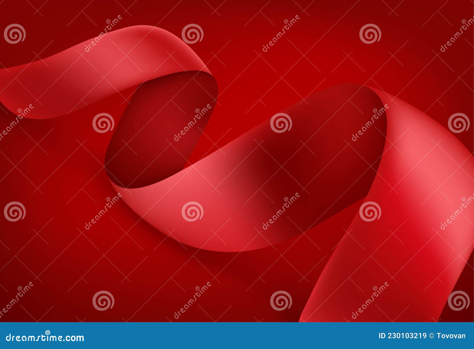 Bended Red Silk Ribbon on Red Background Stock Vector - Illustration of ...