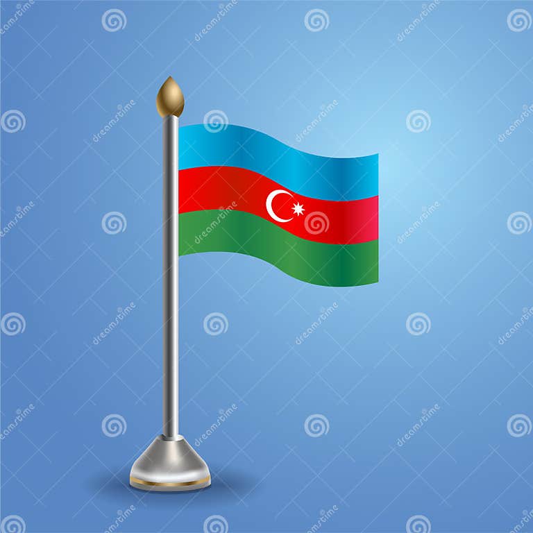 Flag of Azerbaijan, Vector Illustration Stock Vector - Illustration of ...