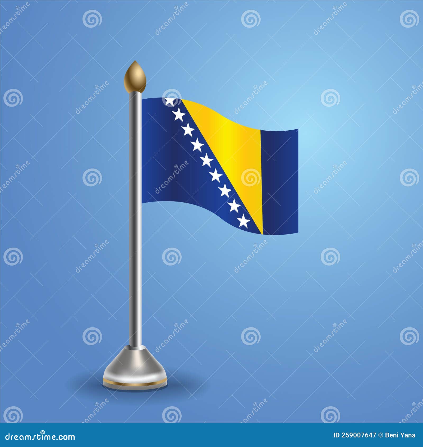 Flag of Bosnia Herzegovina. National Symbol, Vector Illustration Stock ...