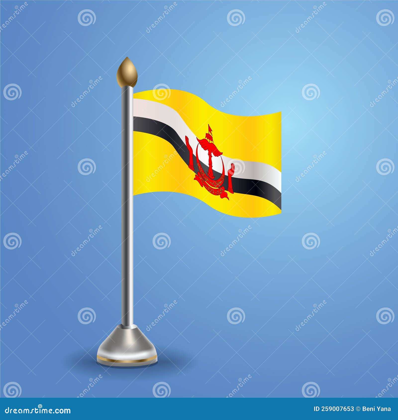Flag of Brunei. National Symbol, Vector Illustration Editorial Stock ...