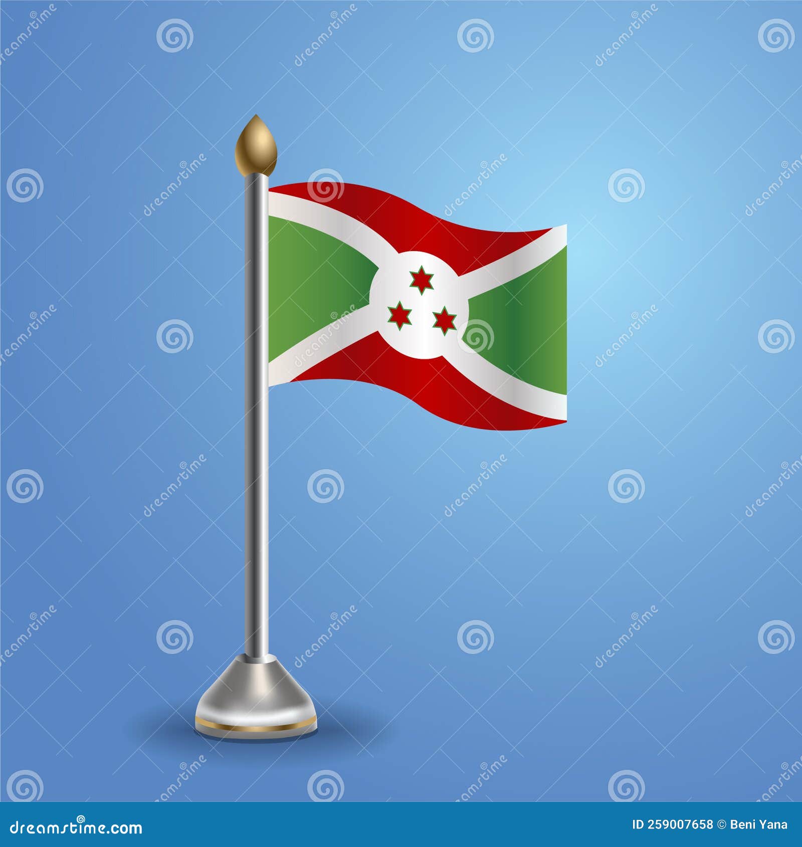 Flag of Burundi. National Symbol, Vector Illustration Editorial Stock Photo - Illustration of ...