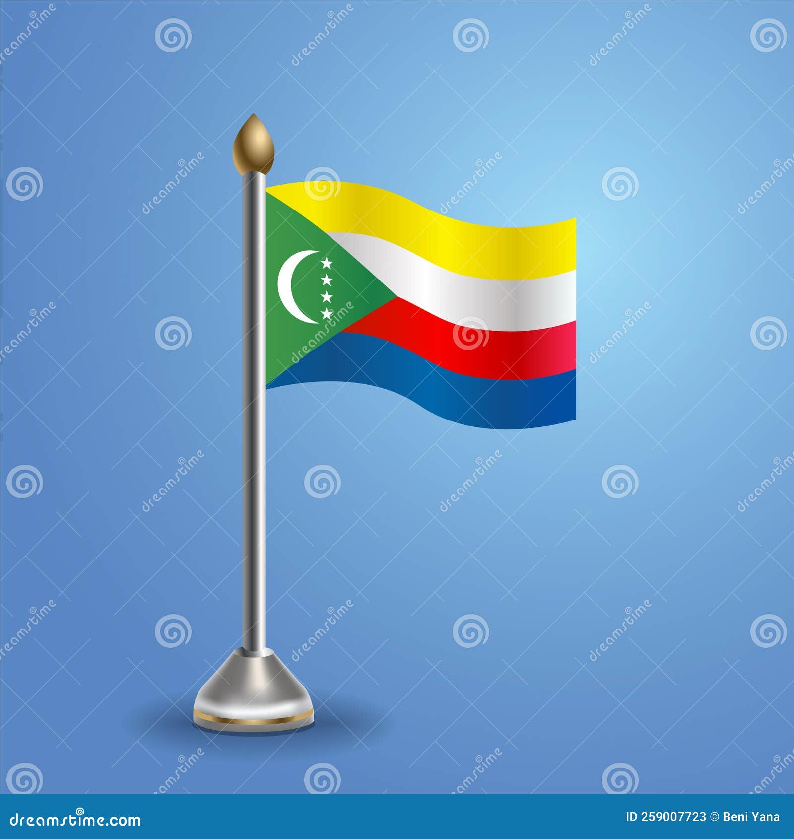 Flag of Comoros. National Symbol, Vector Illustration Stock Vector ...