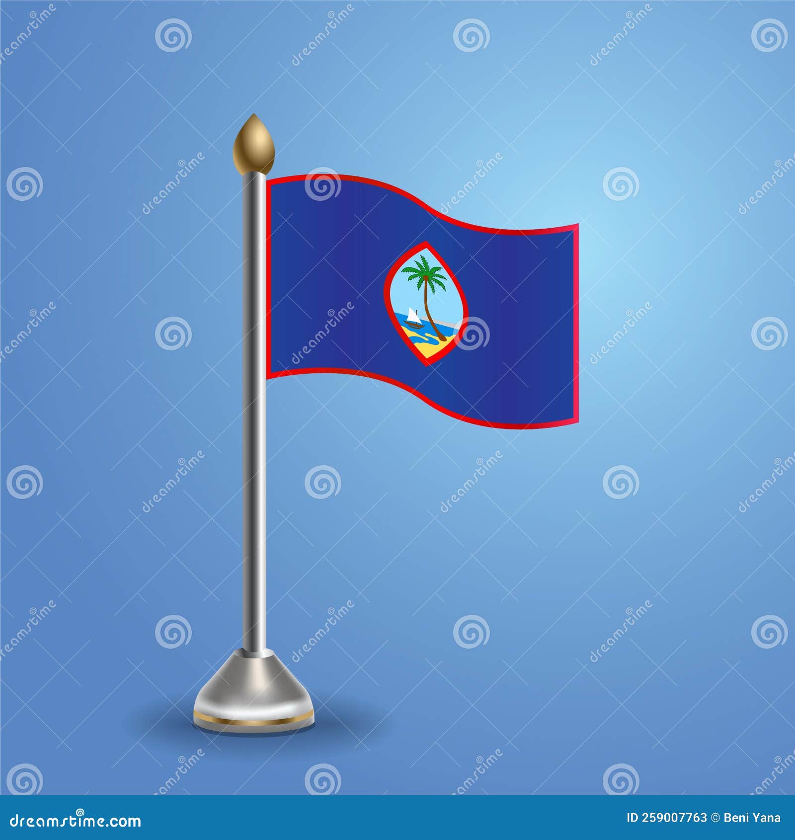 Flag of Guam. National Symbol, Vector Illustration Stock Vector ...