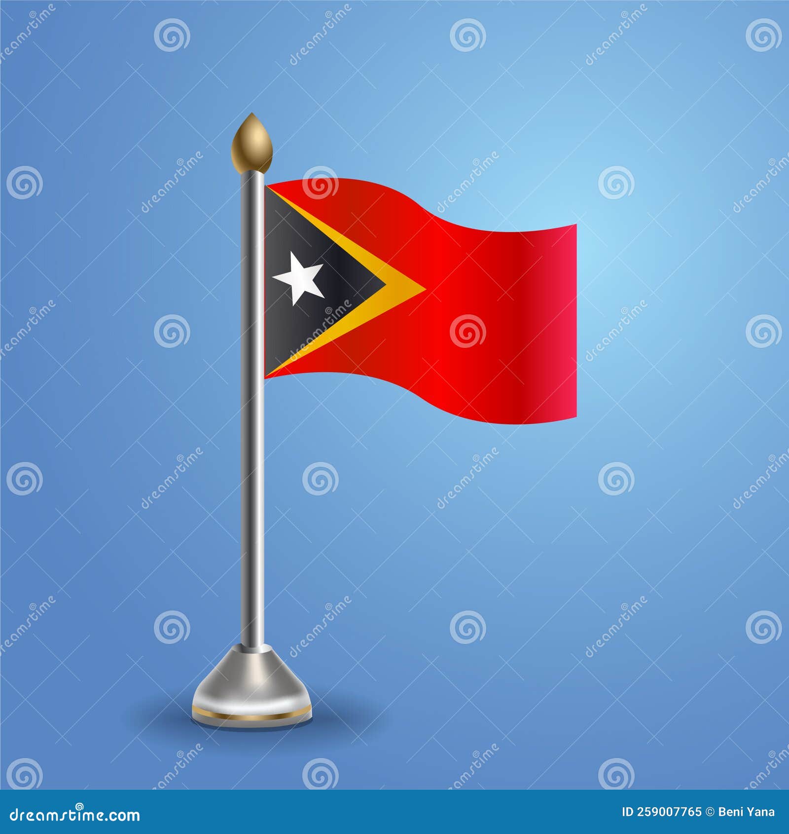 Flag of East Timor. National Symbol, Vector Illustration Stock Vector ...