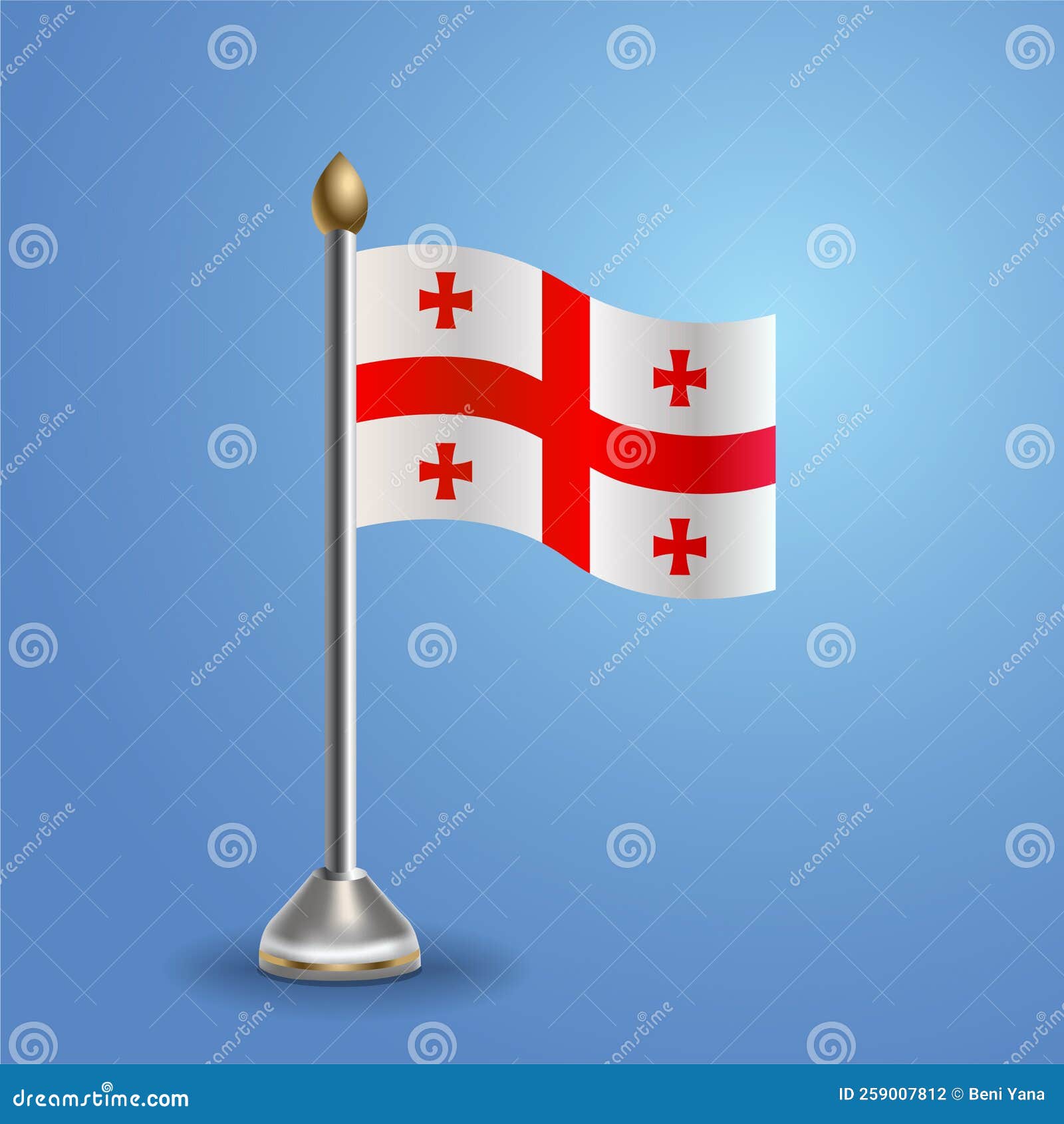 Flag of Georgia Republic National Symbol, Vector Illustration Editorial ...