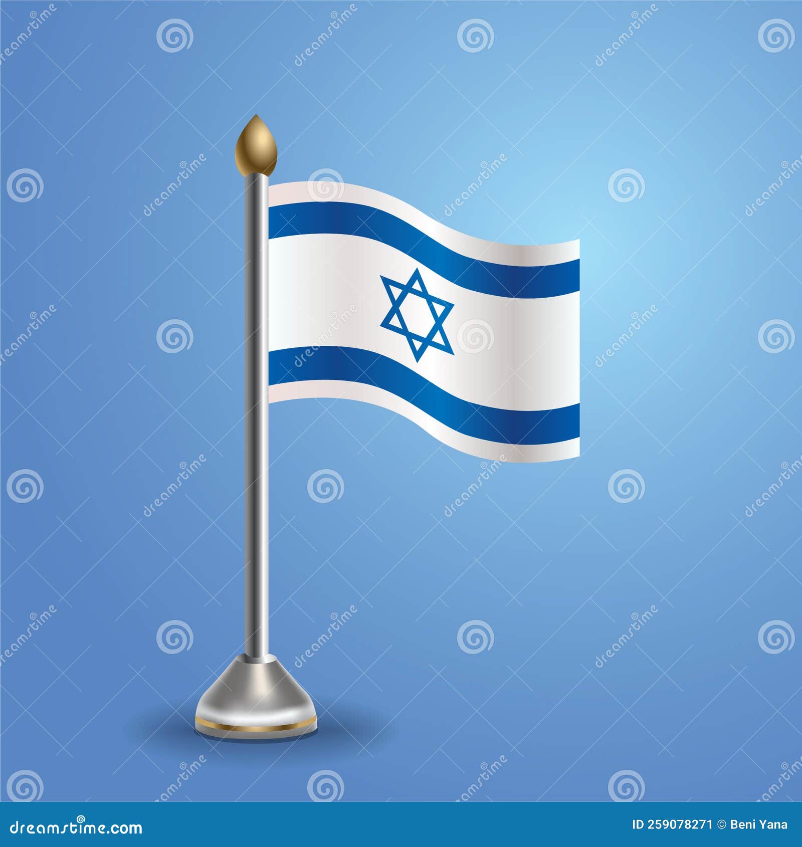 Flag of Israel National Symbol, Vector Illustration Stock Vector ...