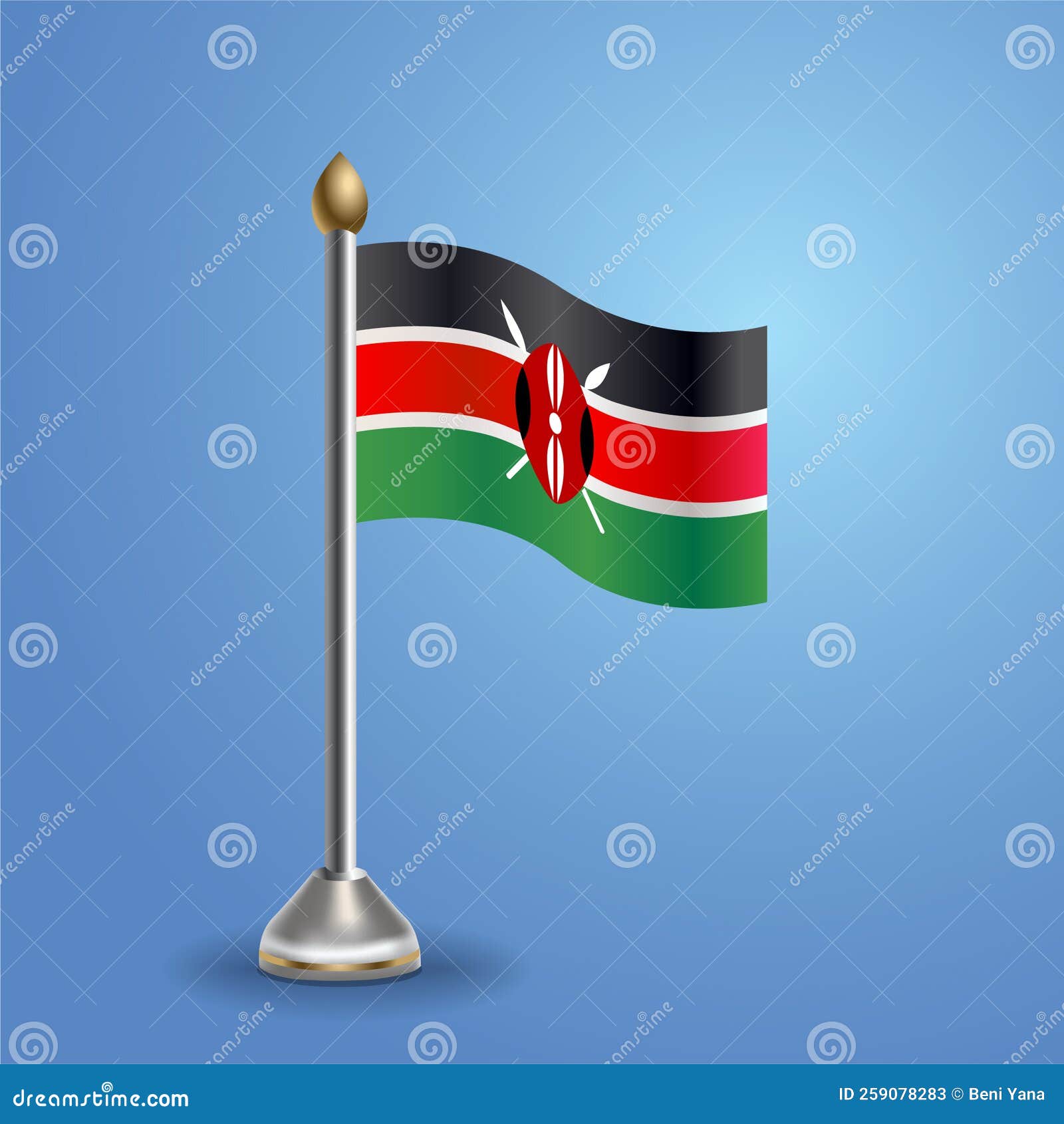 Flag of Kenya. National Symbol, Vector Illustration Stock Vector ...