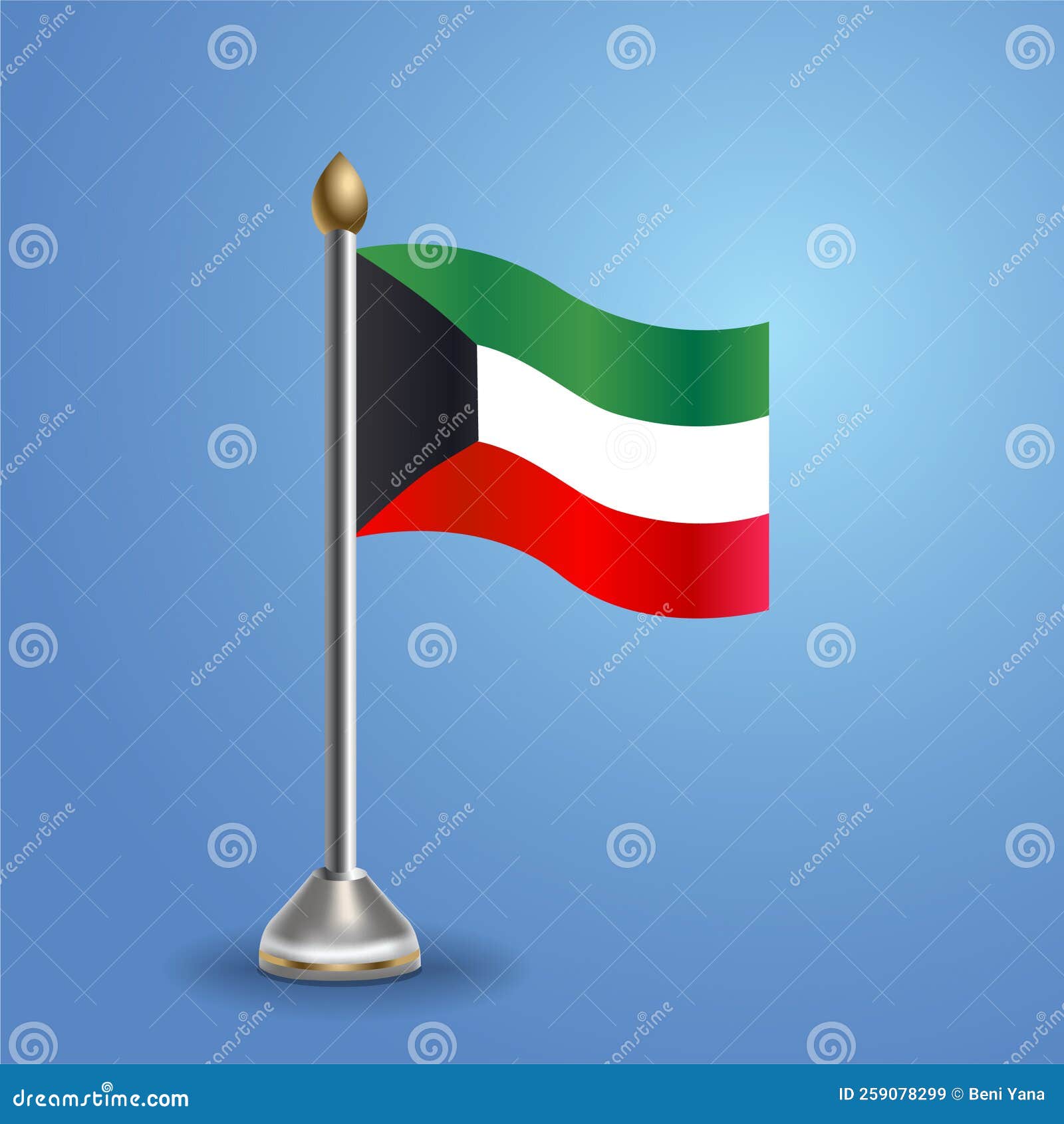 Flag of Kuwait. National Symbol, Vector Illustration Stock Vector ...