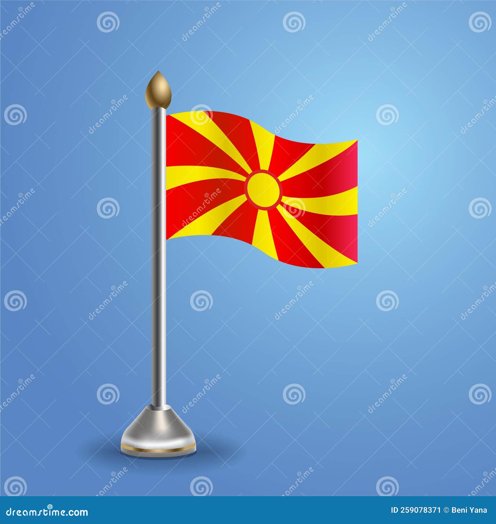 Flag of Macedonia. National Symbol, Vector Illustration Stock Vector ...