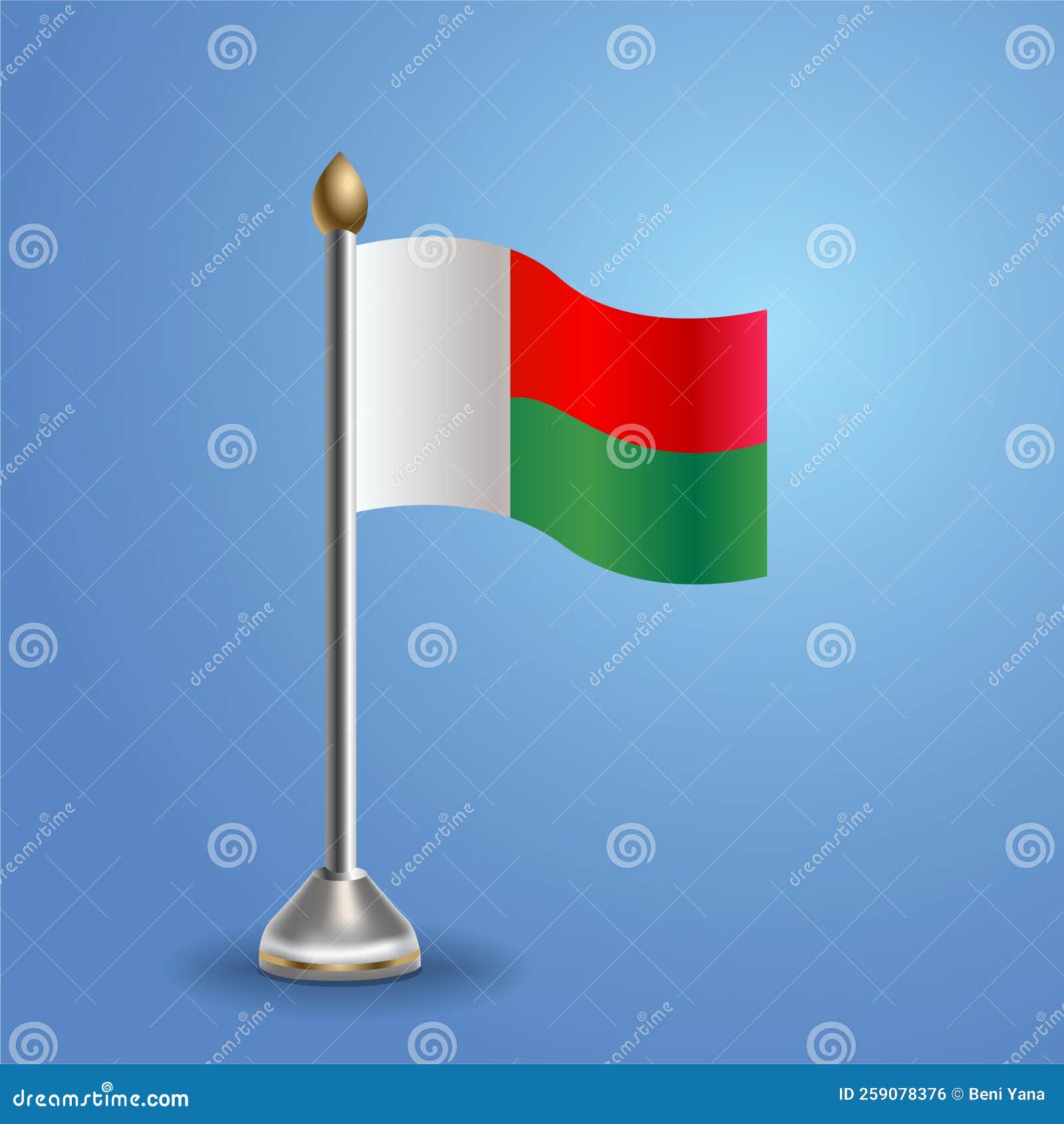 Flag of Madagascar. National Symbol, Vector Illustration Editorial ...