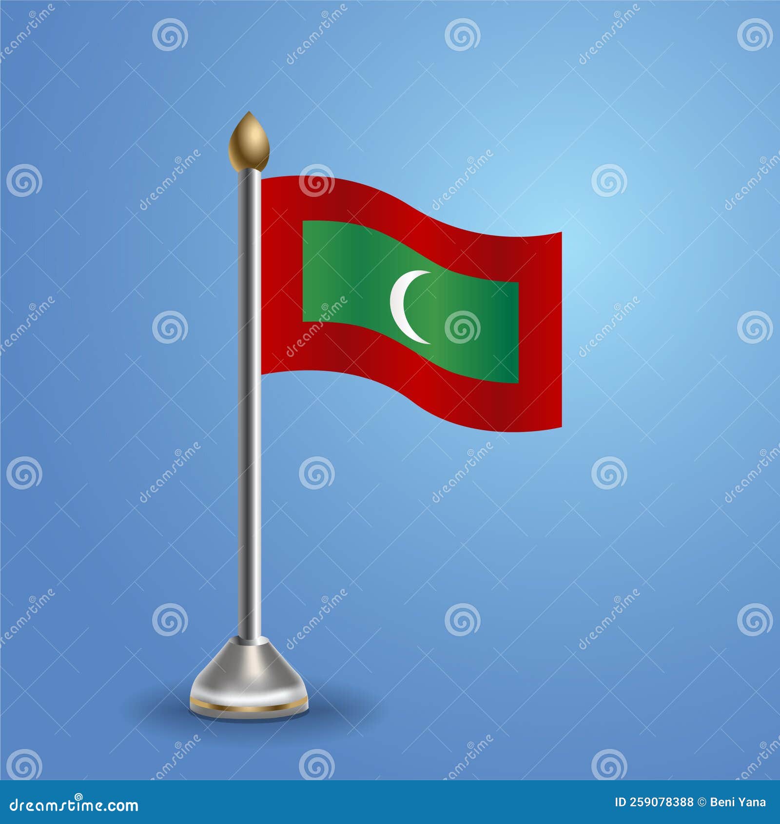 Flag of Maldives. National Symbol, Vector Illustration Stock Vector ...