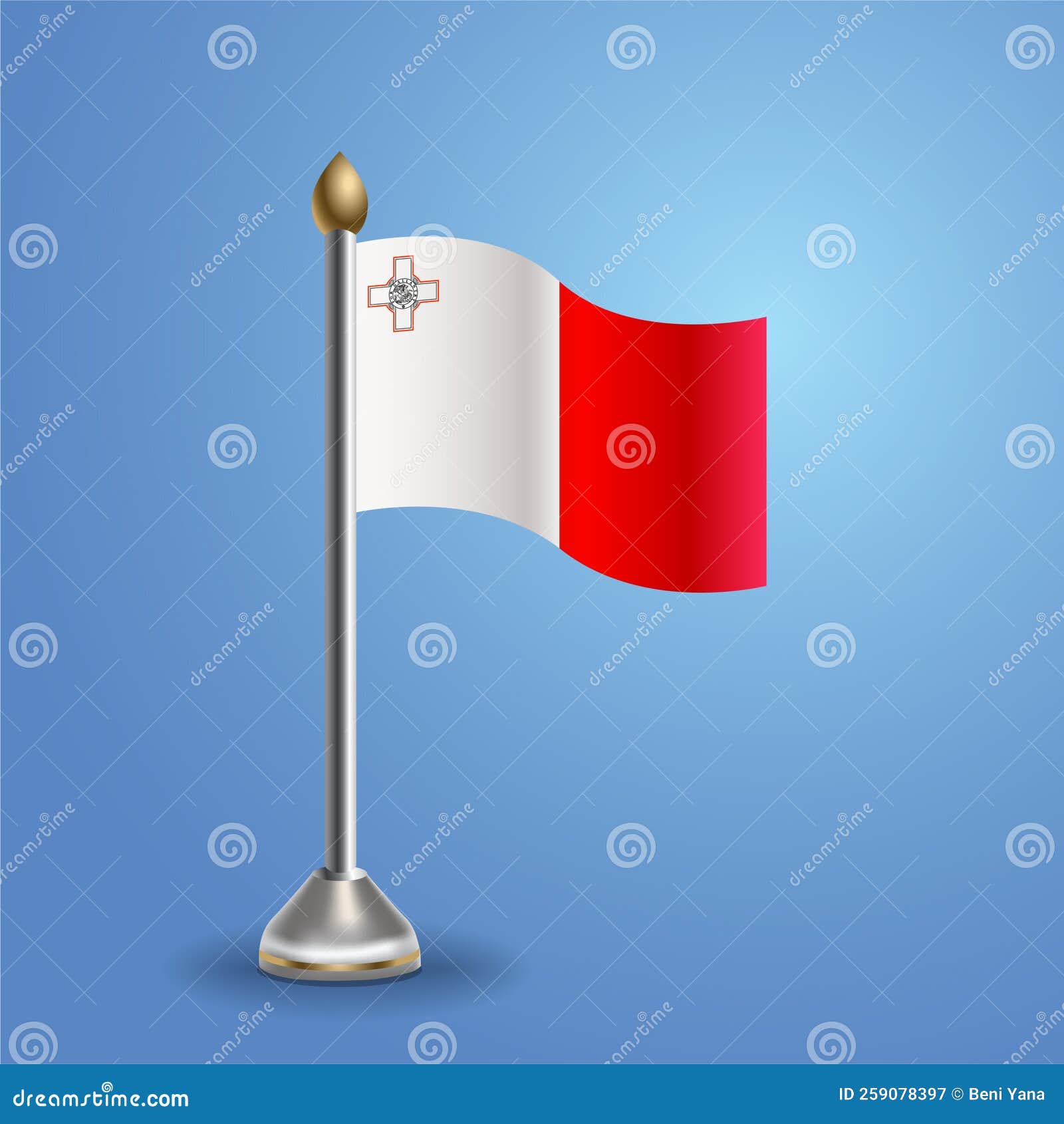 Flag of Malta. National Symbol, Vector Illustration Stock Vector ...
