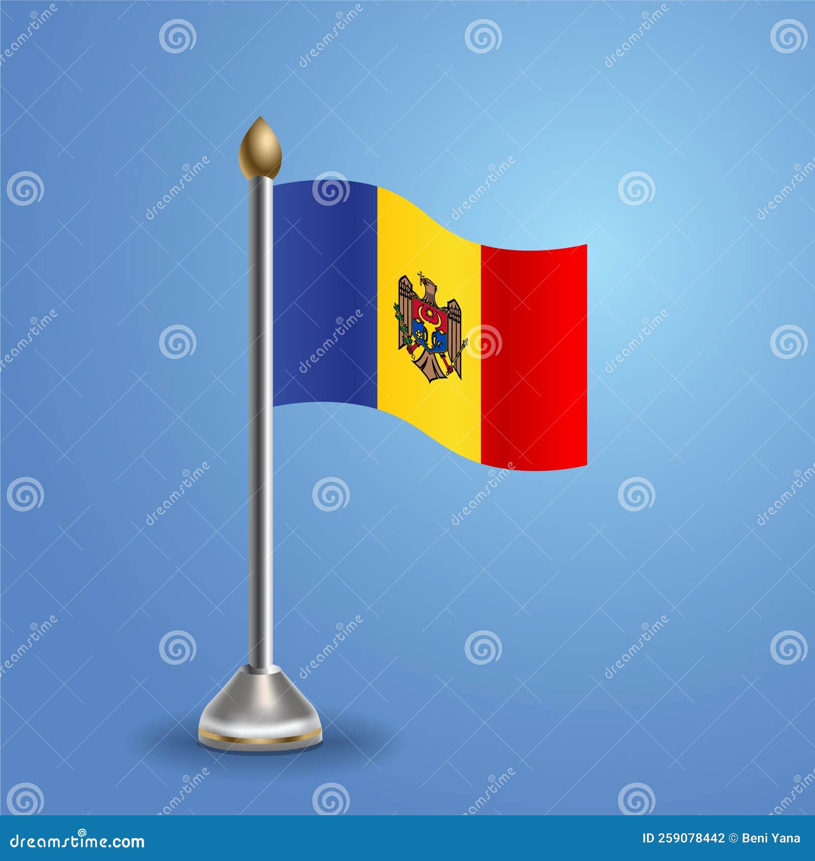 Flag of Moldova. National Symbol, Vector Illustration Stock Vector ...