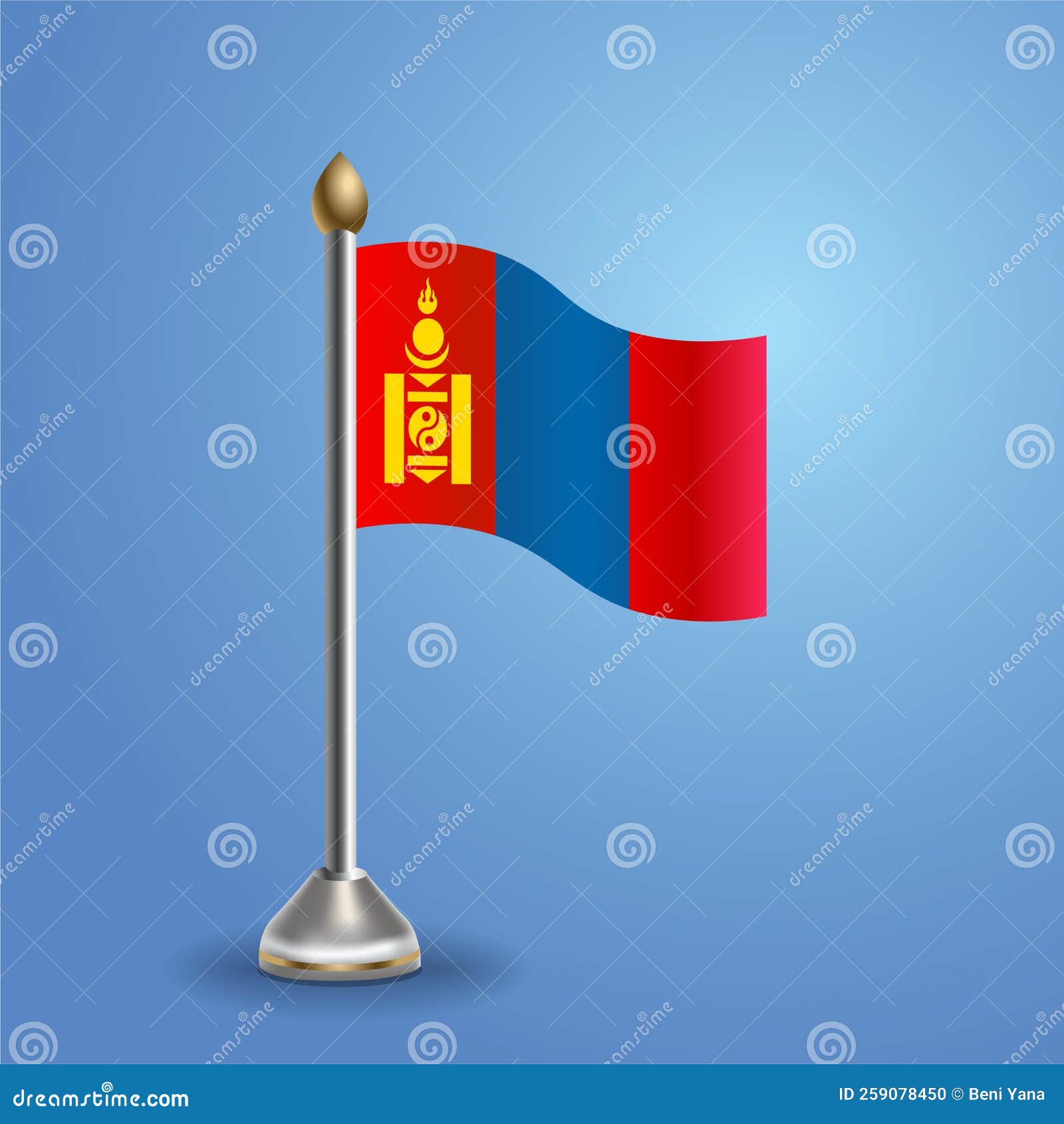Flag of Mongolia. National Symbol, Vector Illustration Stock Vector ...
