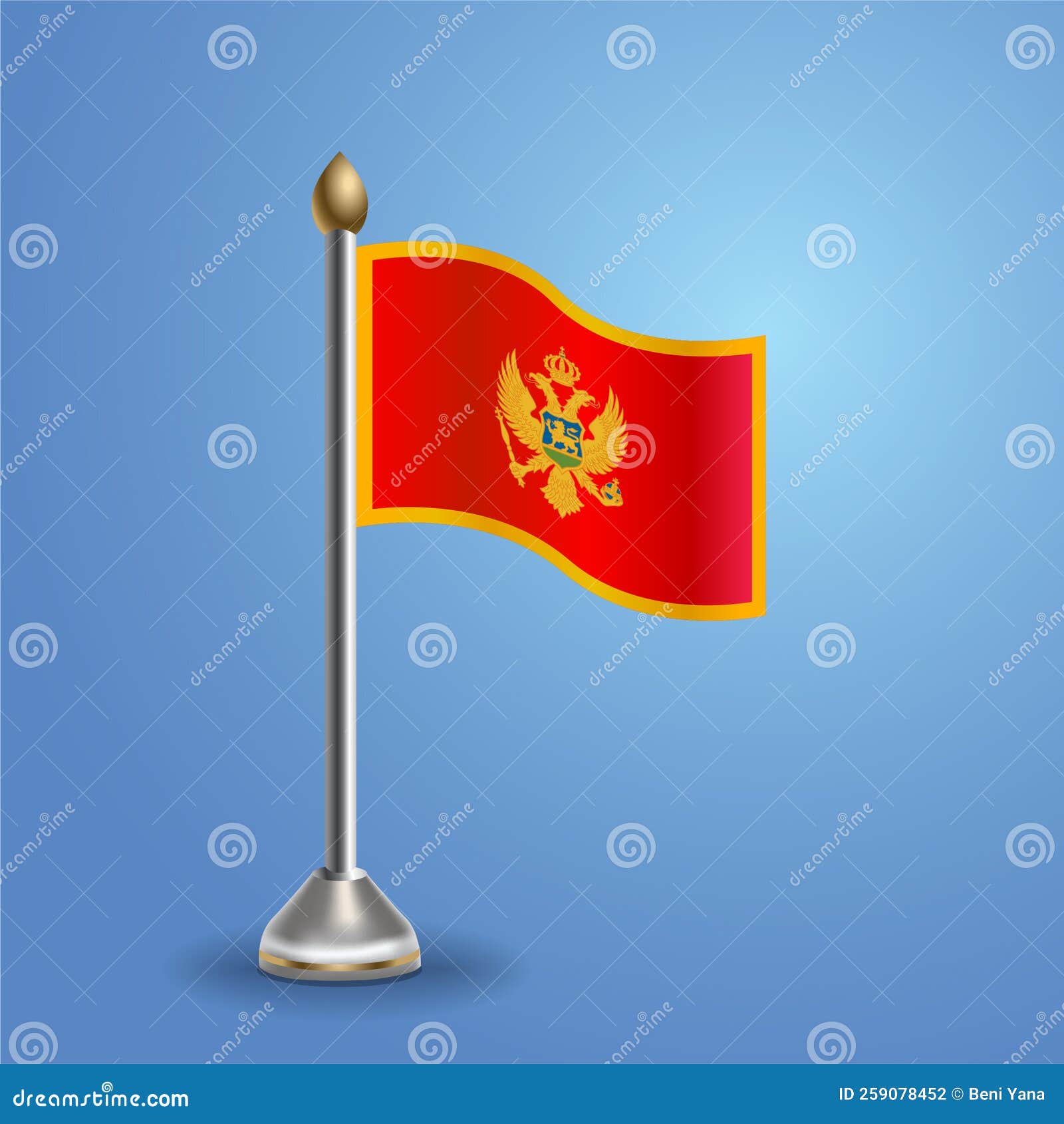 Flag of Montenegro. National Symbol, Vector Illustration Stock Vector ...
