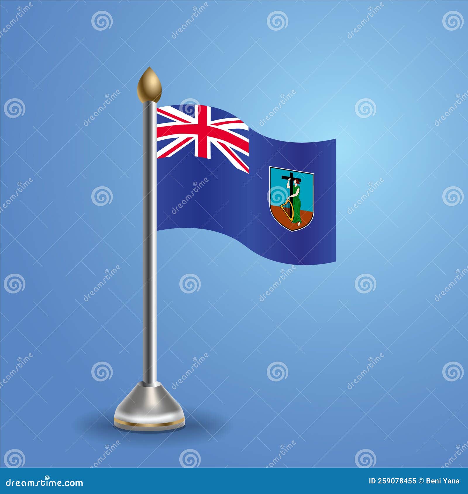 Flag of Montserrat. National Symbol, Vector Illustration Stock Vector ...