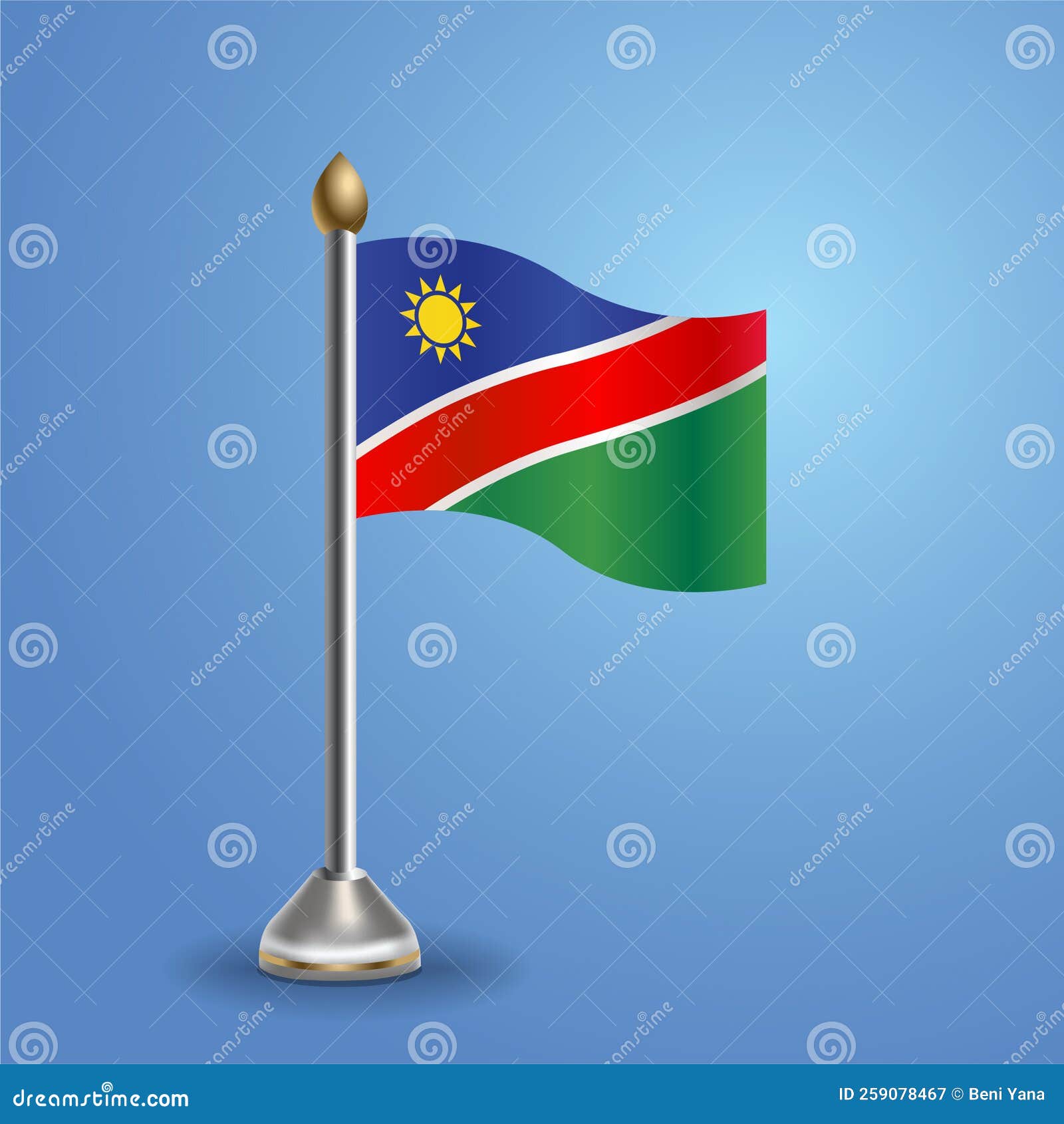 Flag of Namibia. National Symbol, Vector Illustration Stock Vector ...
