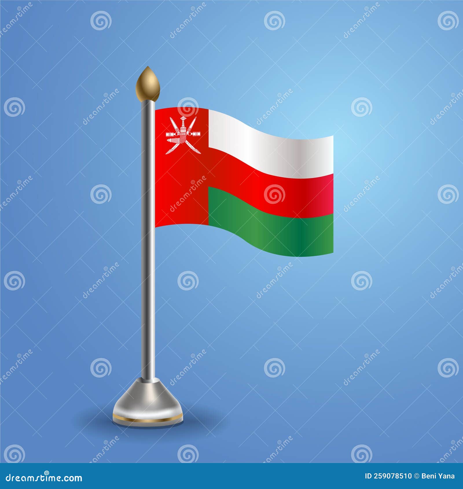 Flag of Oman. National Symbol, Vector Illustration Stock Vector ...