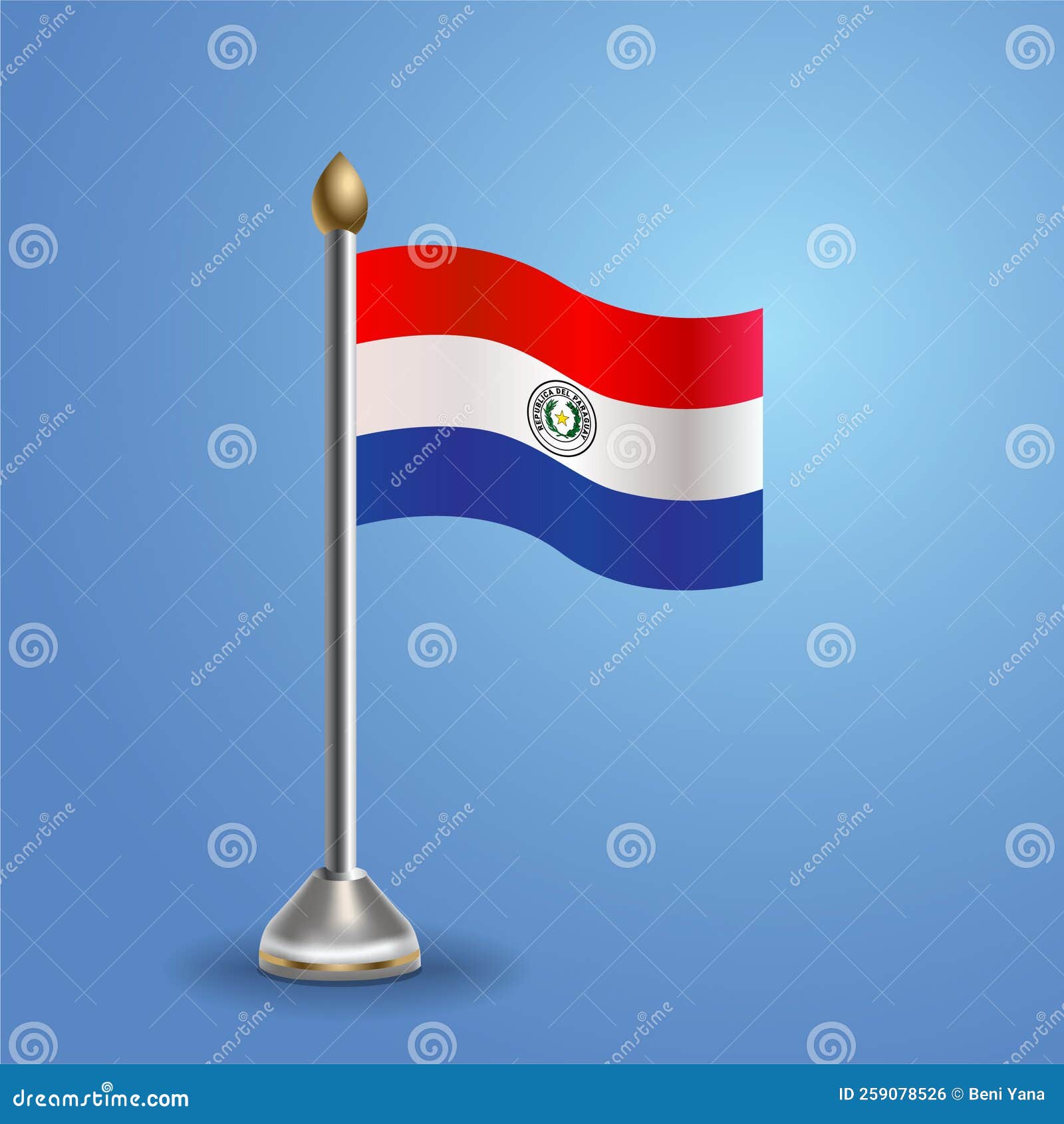 Flag of Paraguay. National Symbol, Vector Illustration Stock Vector ...