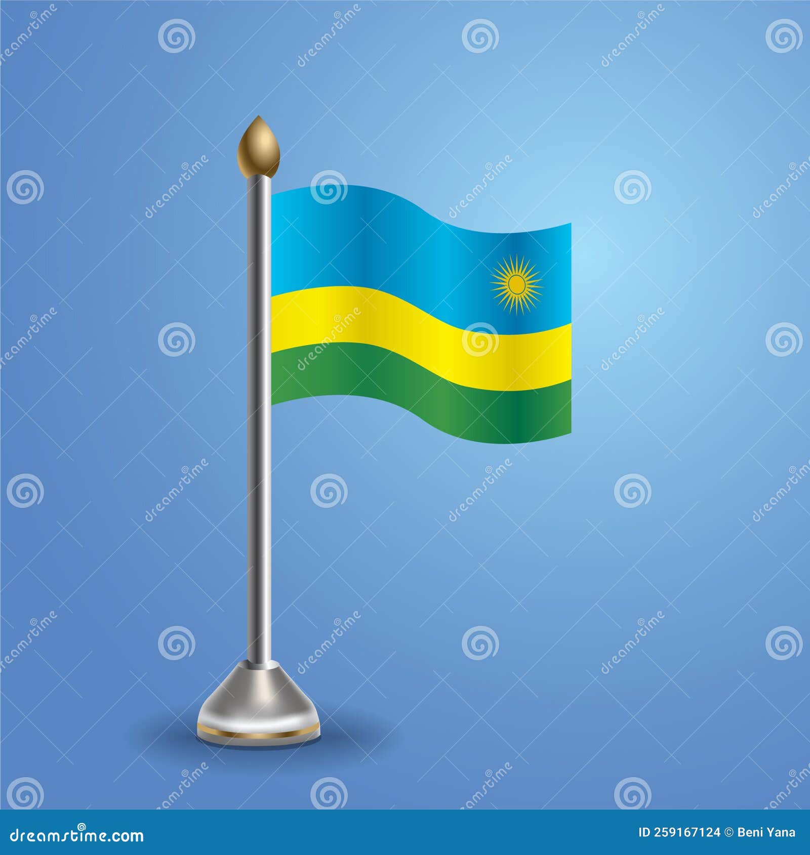 Flag of Rwanda. National Symbol, Vector Illustration Stock Vector ...