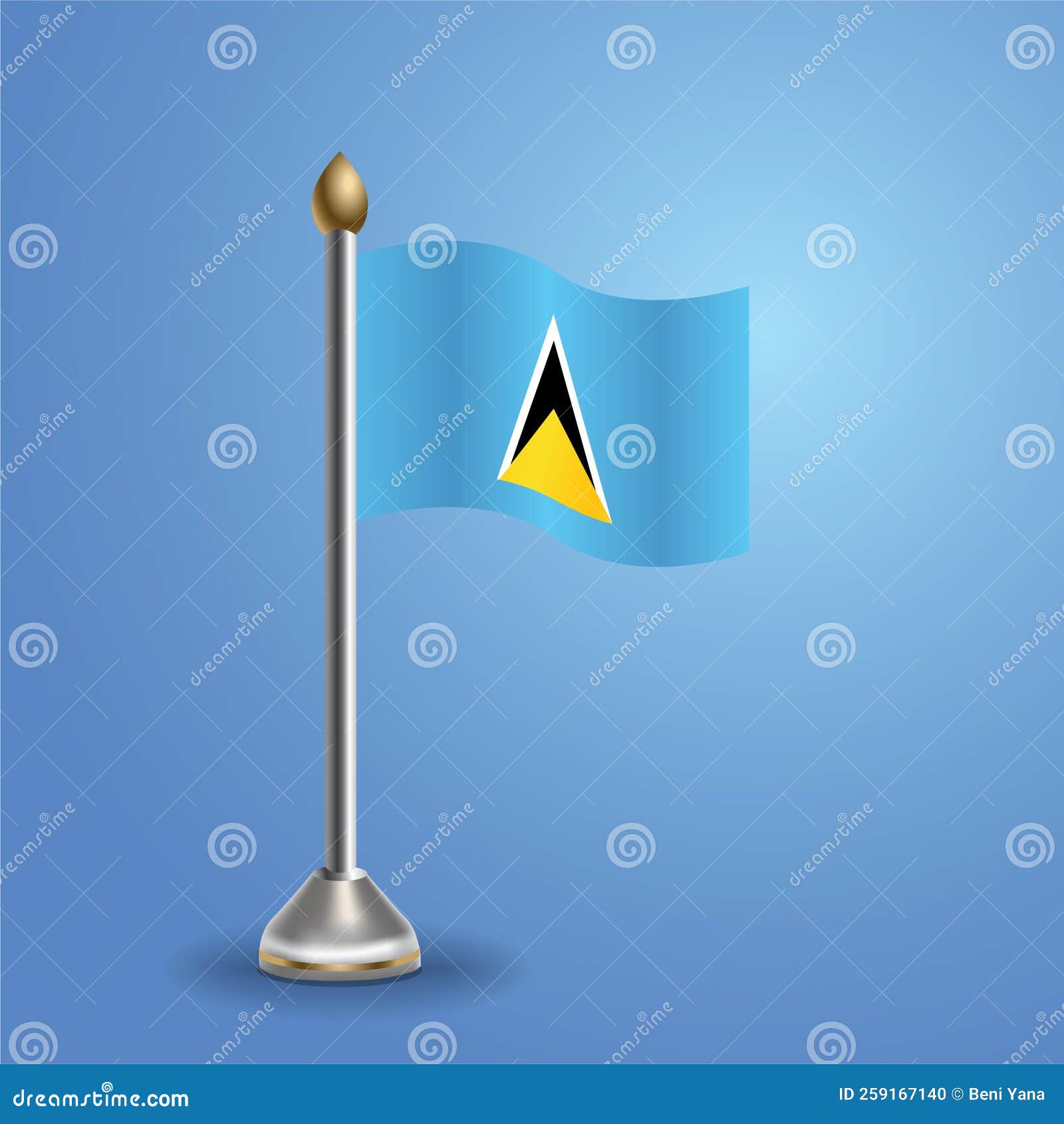 Flag of ST. Lucia. National Symbol, Vector Illustration Stock Vector ...