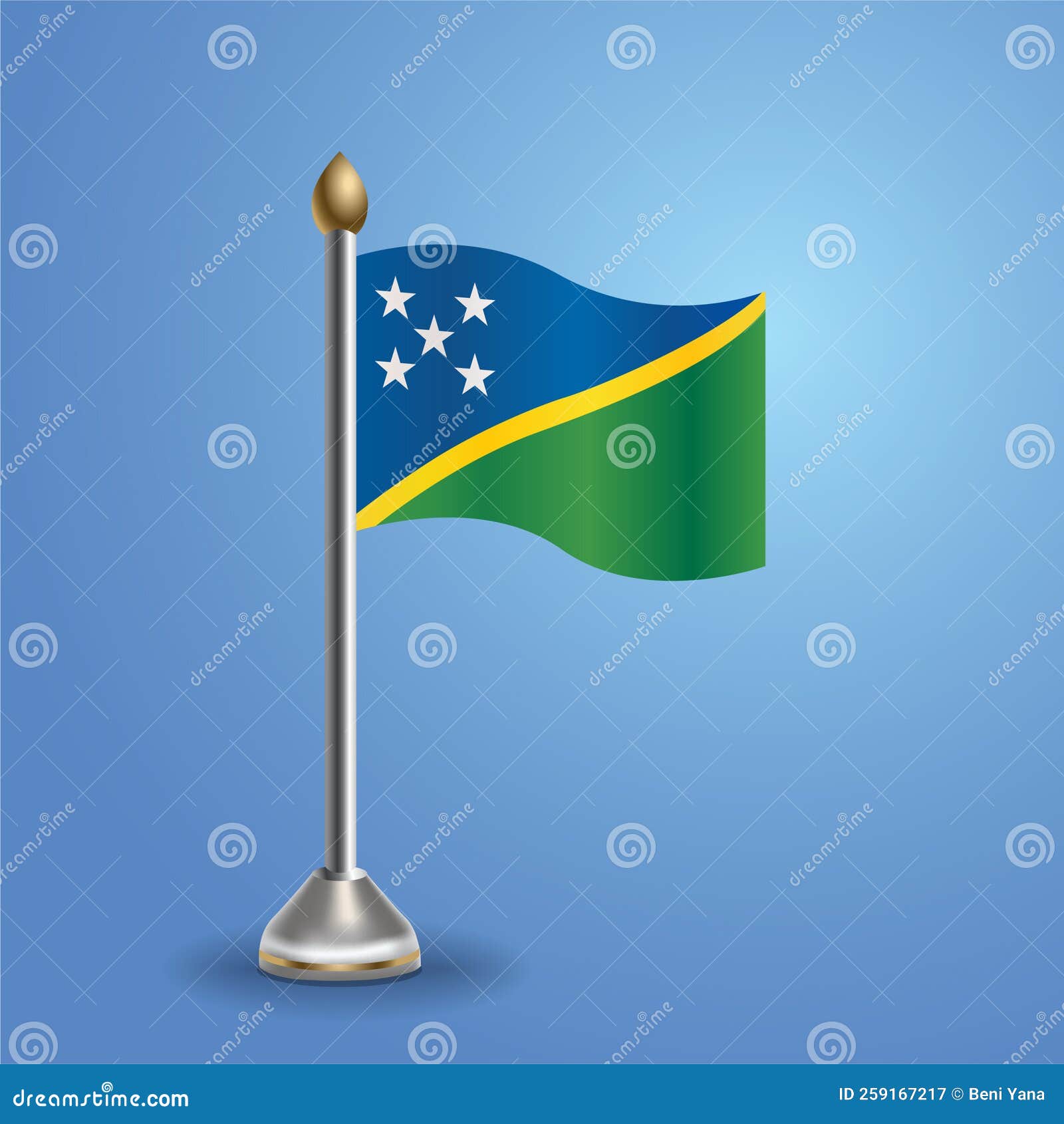 Flag of Solomon Islands. National Symbol, Vector Illustration Stock ...