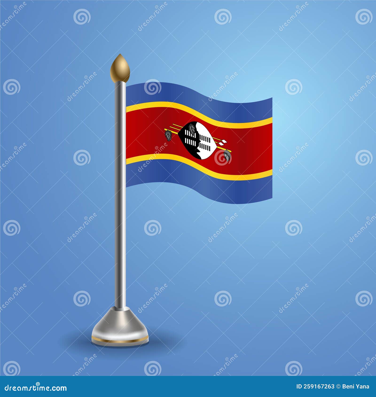 Flag of Swaziland. National Symbol, Vector Illustration Editorial Stock ...