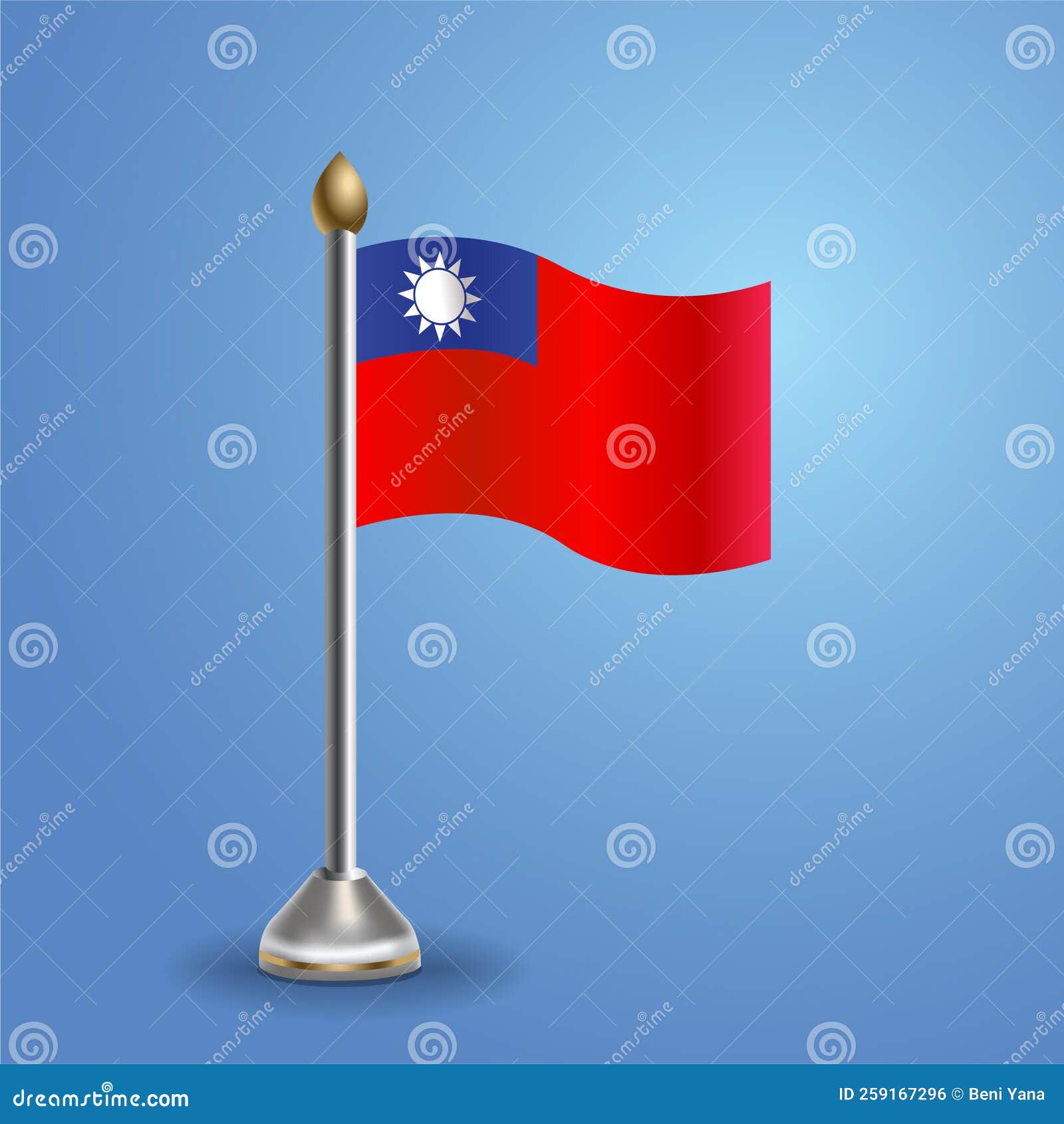 Flag of Taiwan. National Symbol, Vector Illustration Stock Illustration ...