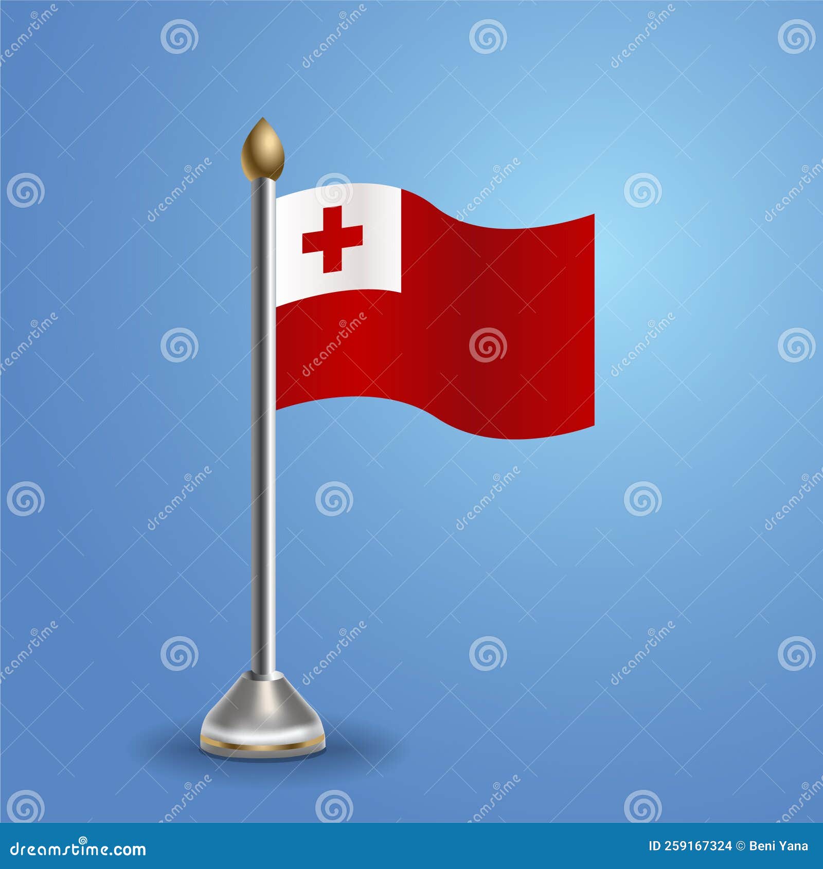 Flag of Tonga. National Symbol, Vector Illustration Editorial Stock ...