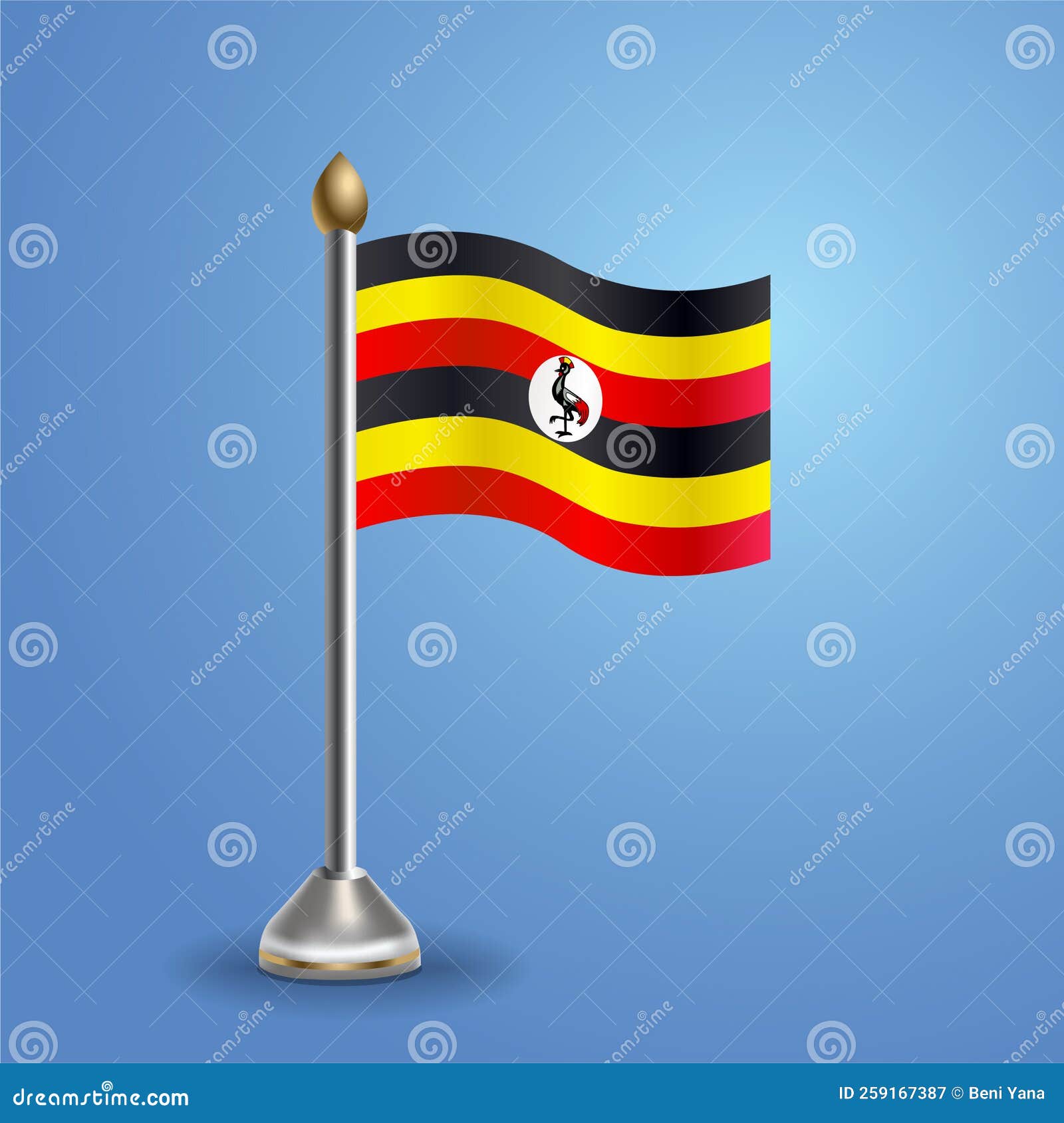 Flag of Uganda. National Symbol, Vector Illustration Stock Vector ...