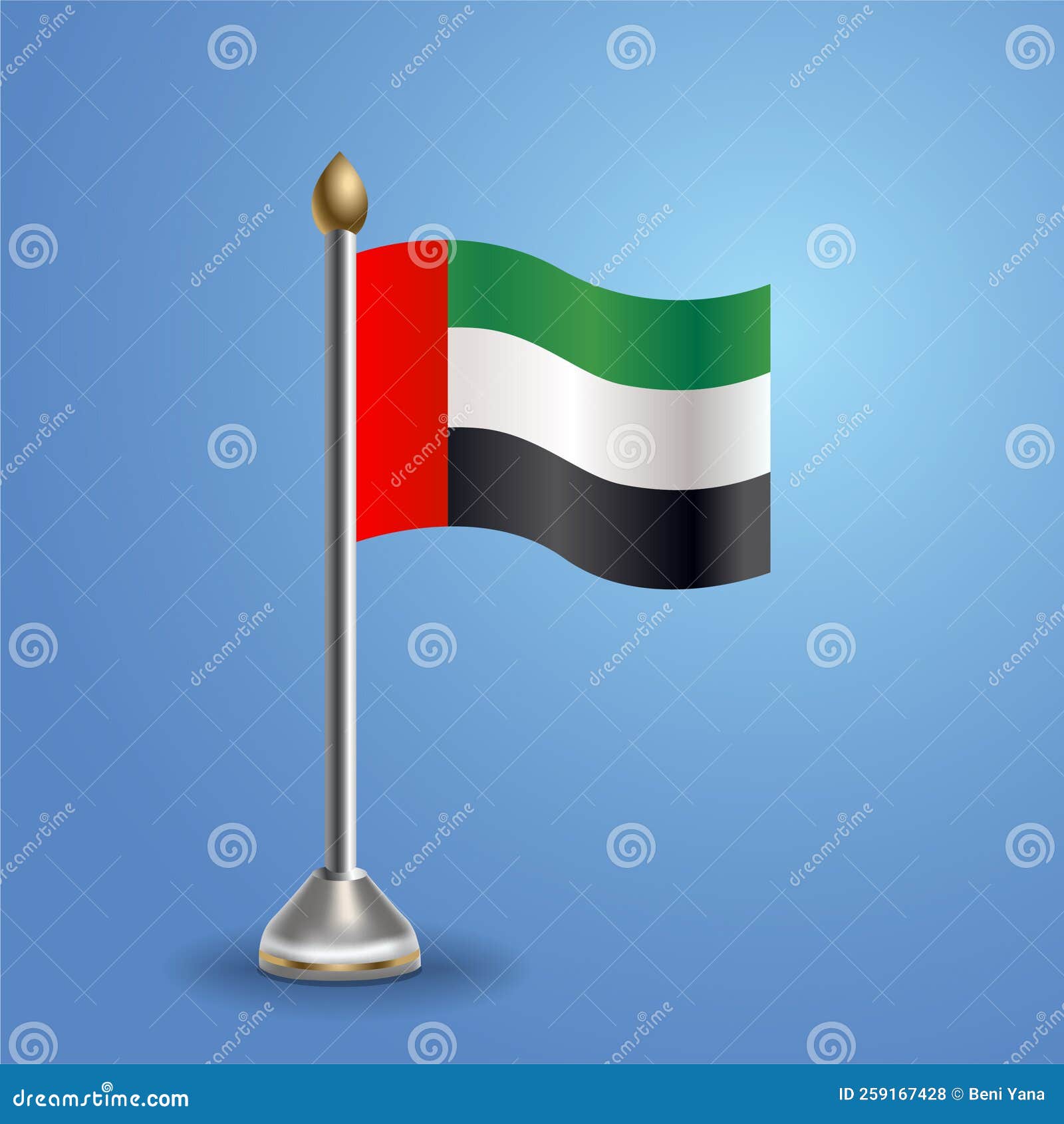Flag of United Arab Emirates National Symbol, Vector Illustration ...