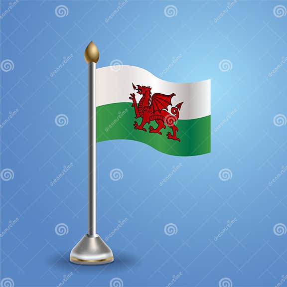 Flag of Wales. National Symbol, Vector Illustration Stock Vector ...