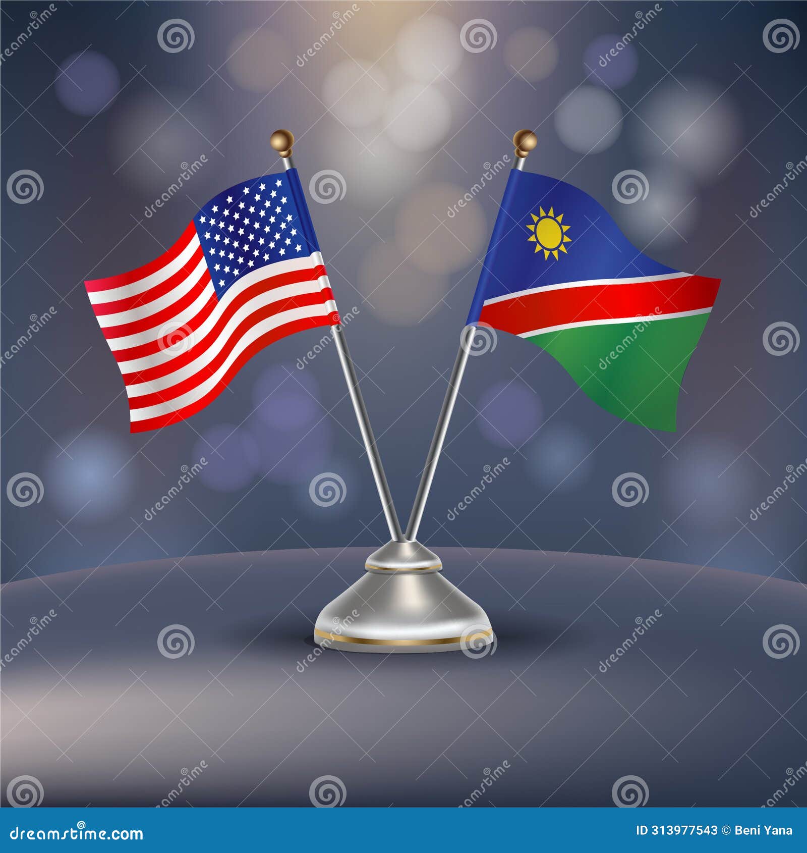 United States VS Namibia Flag Relation Stock Vector - Illustration of ...