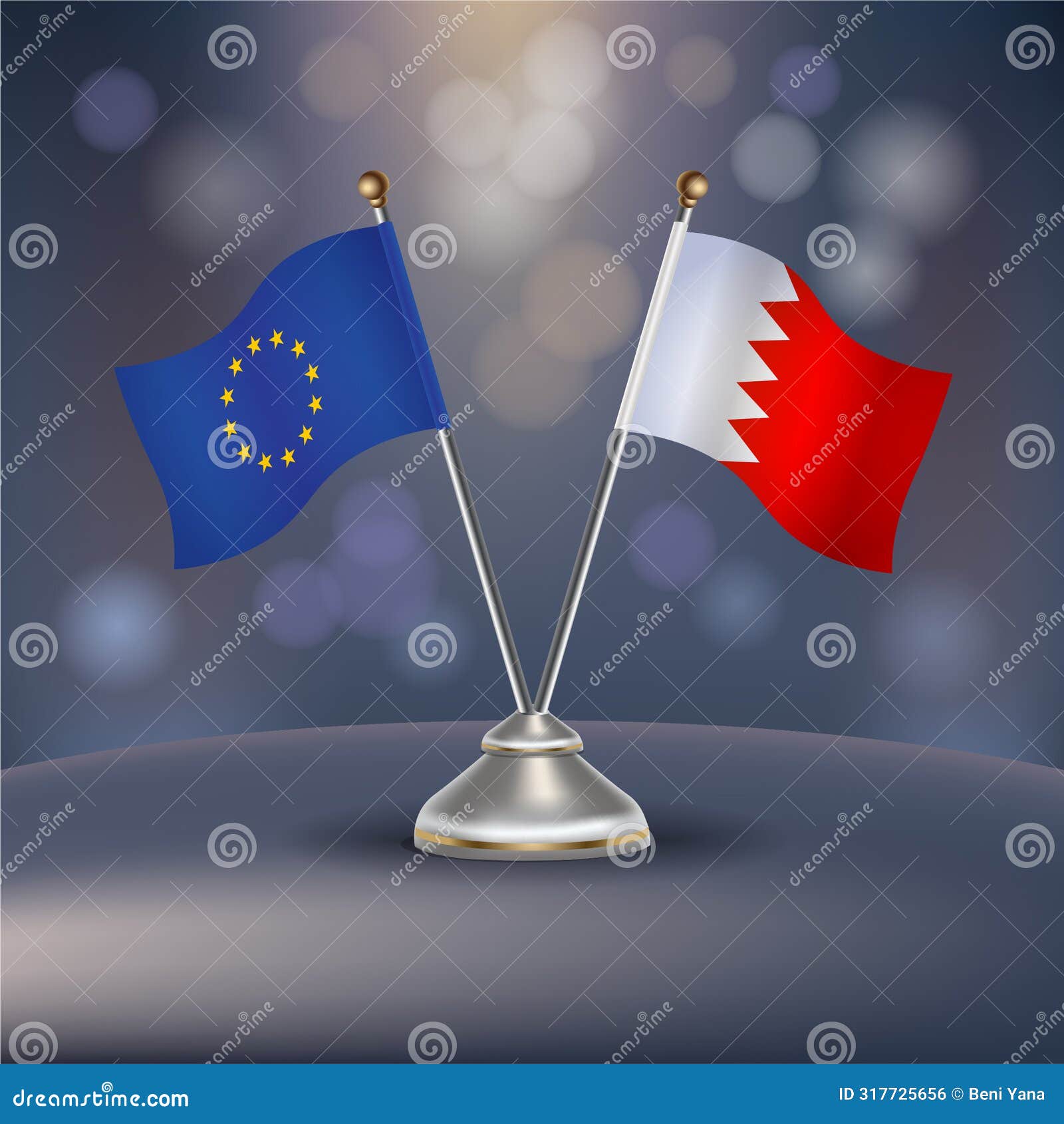 European Union and Bahrain Flag Relation Stock Vector - Illustration of ...