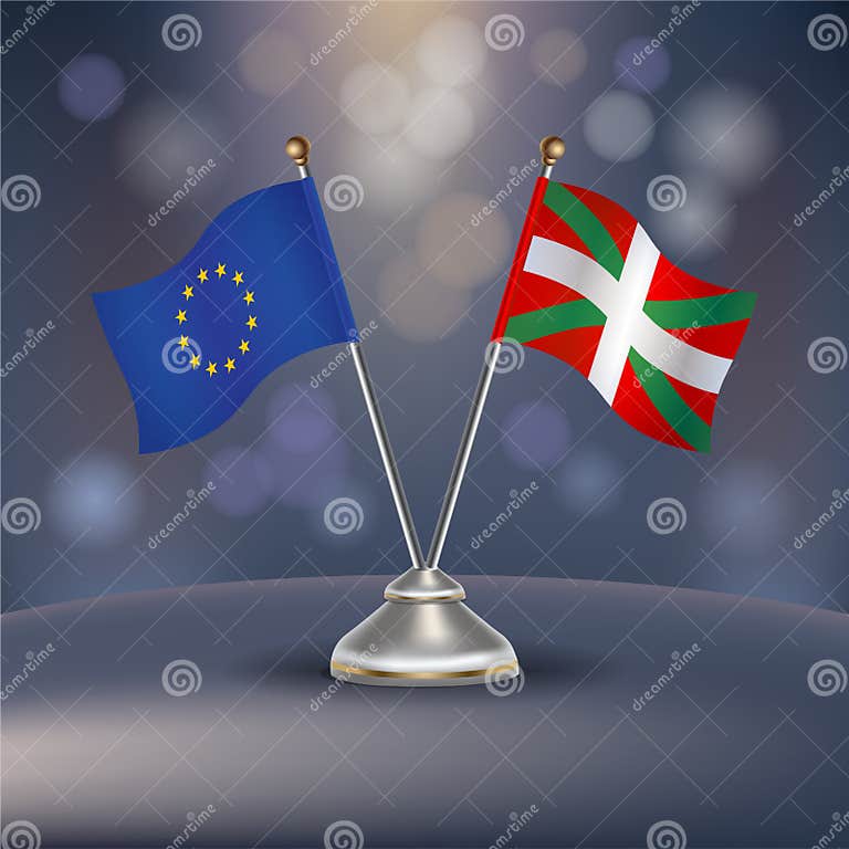 European Union and Basque Lands Flag Relation Stock Vector ...
