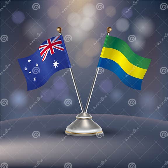 Australia and Gabon Flag Relation Stock Vector - Illustration of table ...