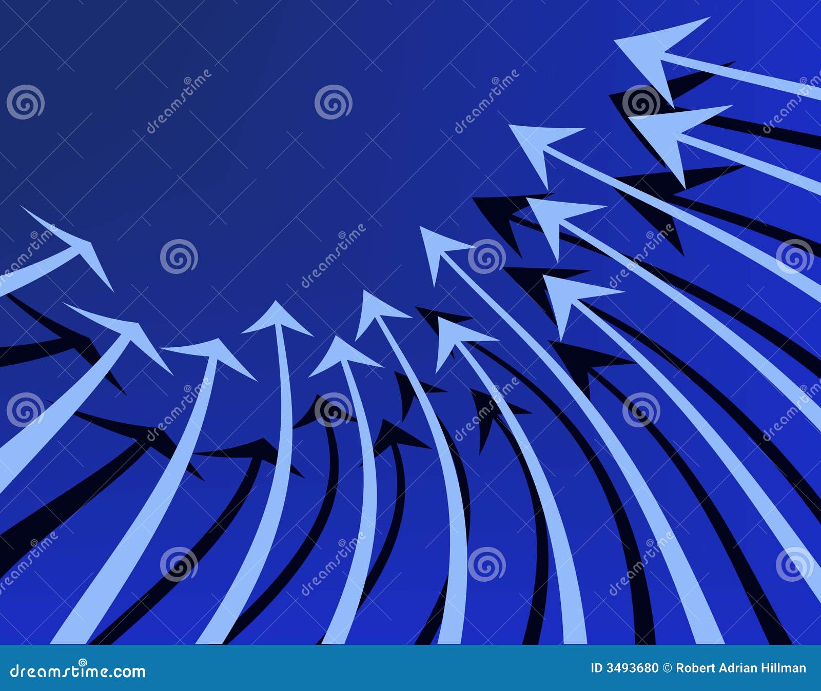 Bending arrows stock vector. Illustration of arrow, blue - 3493680
