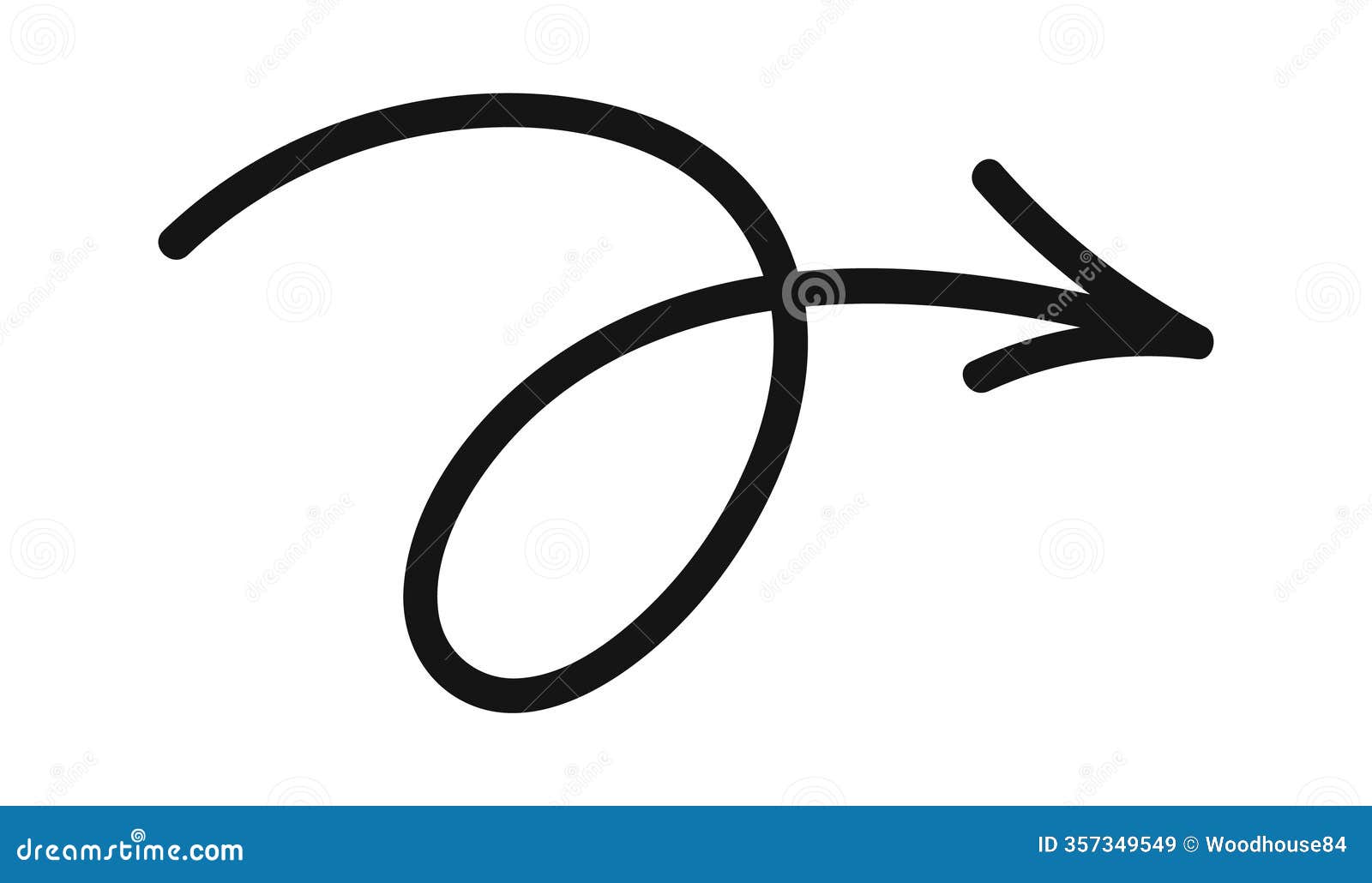 Bending Curvy Horizontal Arrow Sketch Stock Illustration - Illustration ...