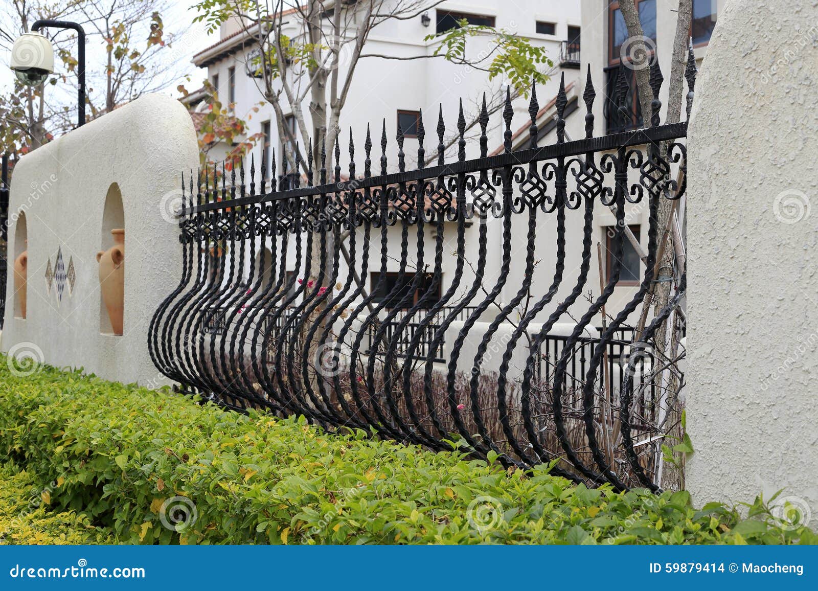 Bending iron fence stock photo. Image of architecture - 59879414