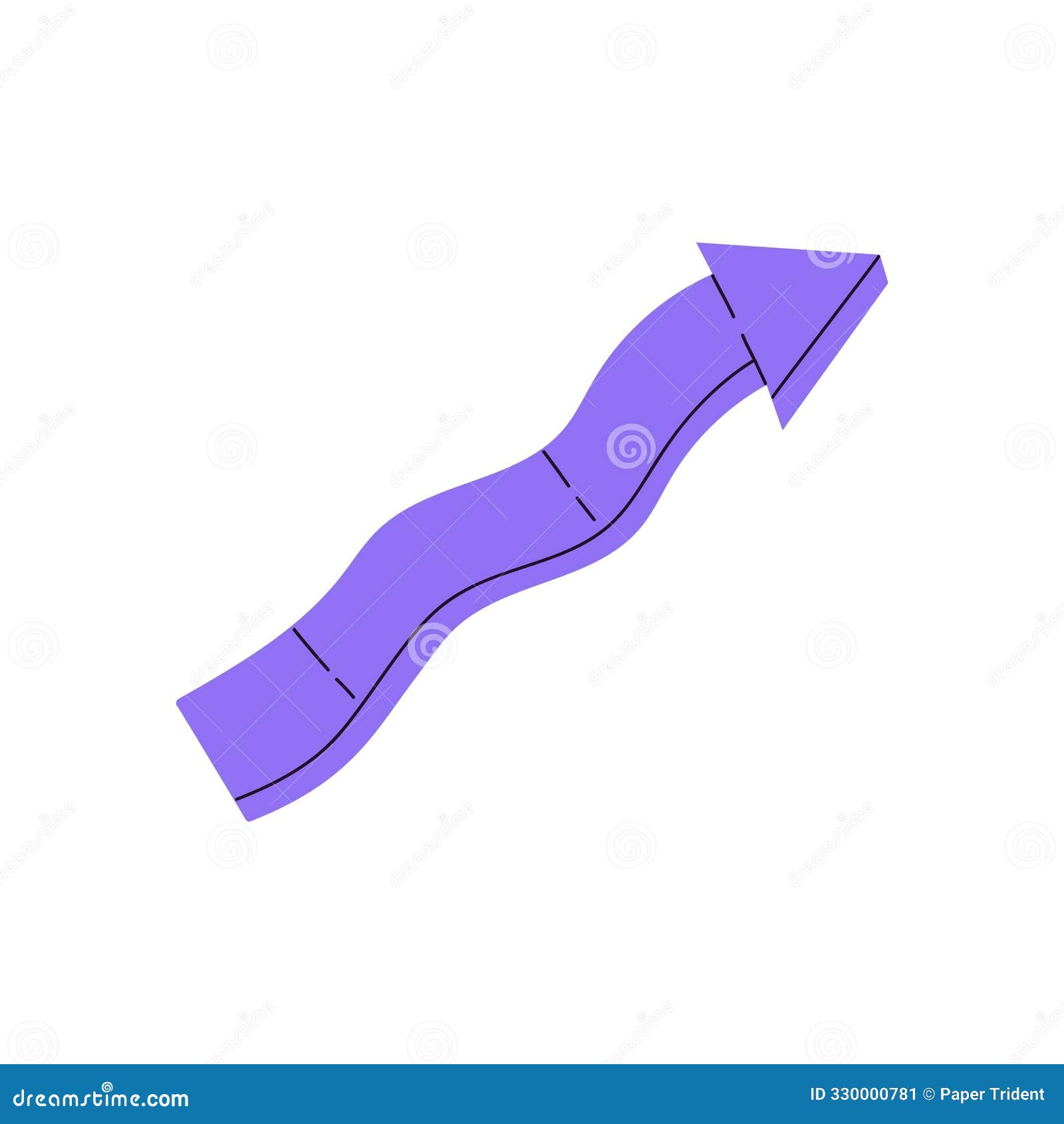 Bending Line with Cursor Showing Route. Curve with Arrow Pointing ... Bending Line with Cursor Showing Route. Curve with Arrow Pointing ...