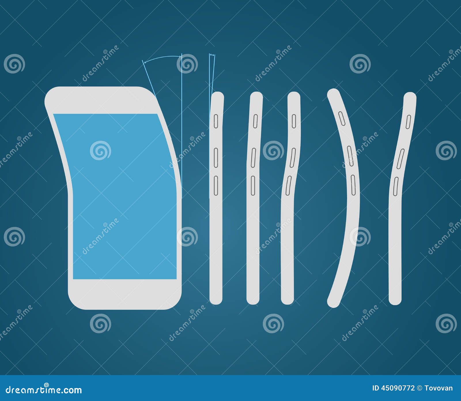 Bending modern smartphone stock illustration. Illustration of bradnew ...