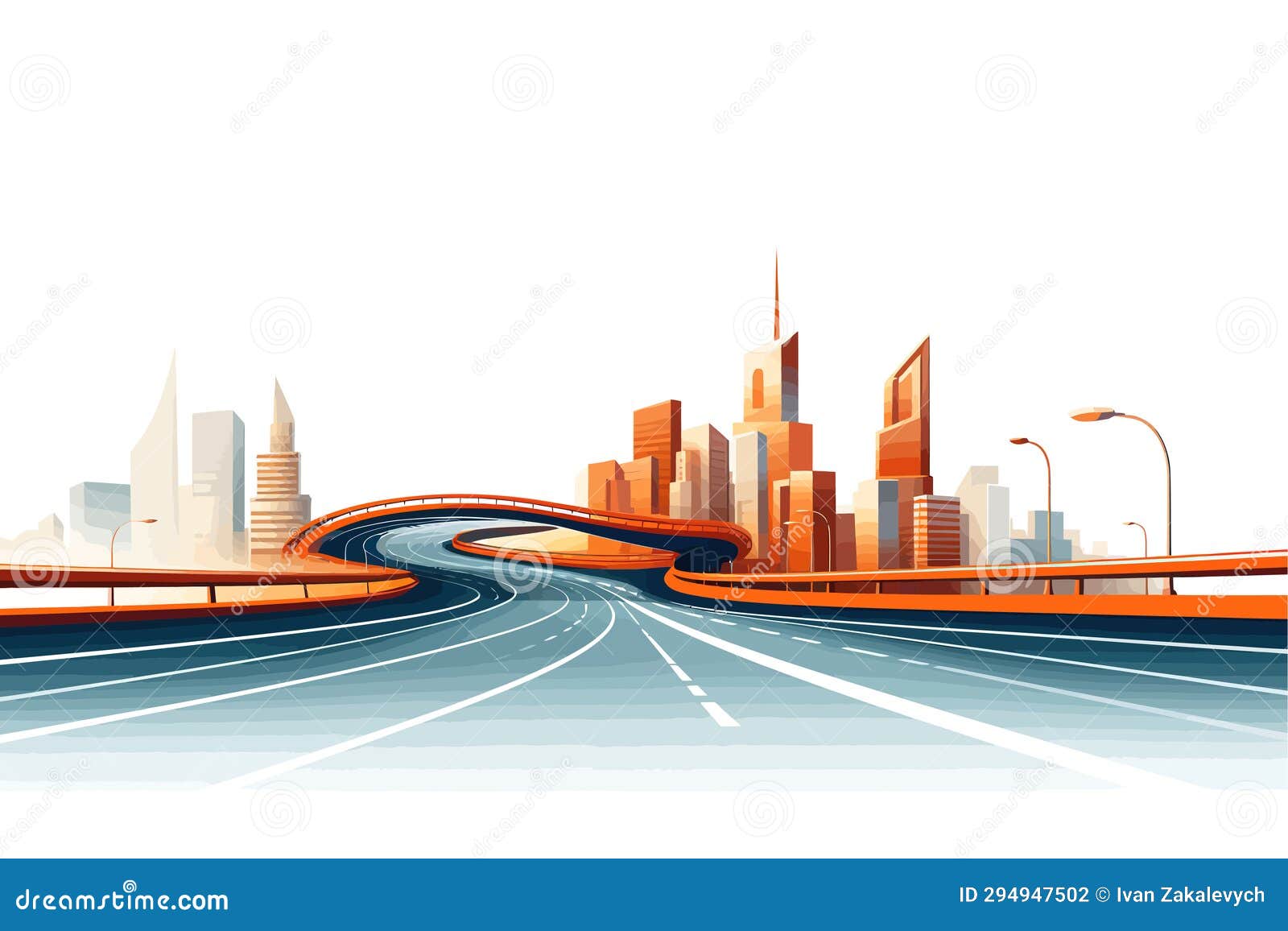 Bending Roads Vector Set, Stock Vector Illustration | CartoonDealer.com ...