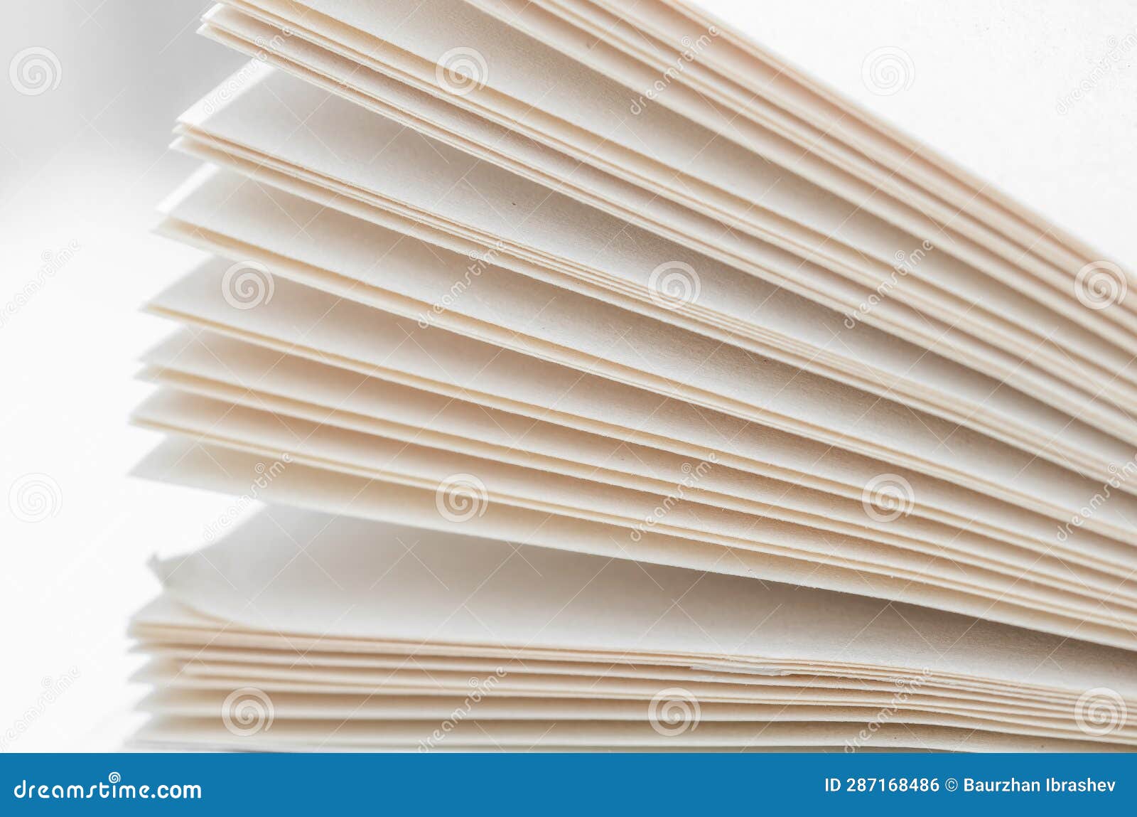 Bending Stack of Paper Sheets, Open Magazine with Copy Space Stock ...