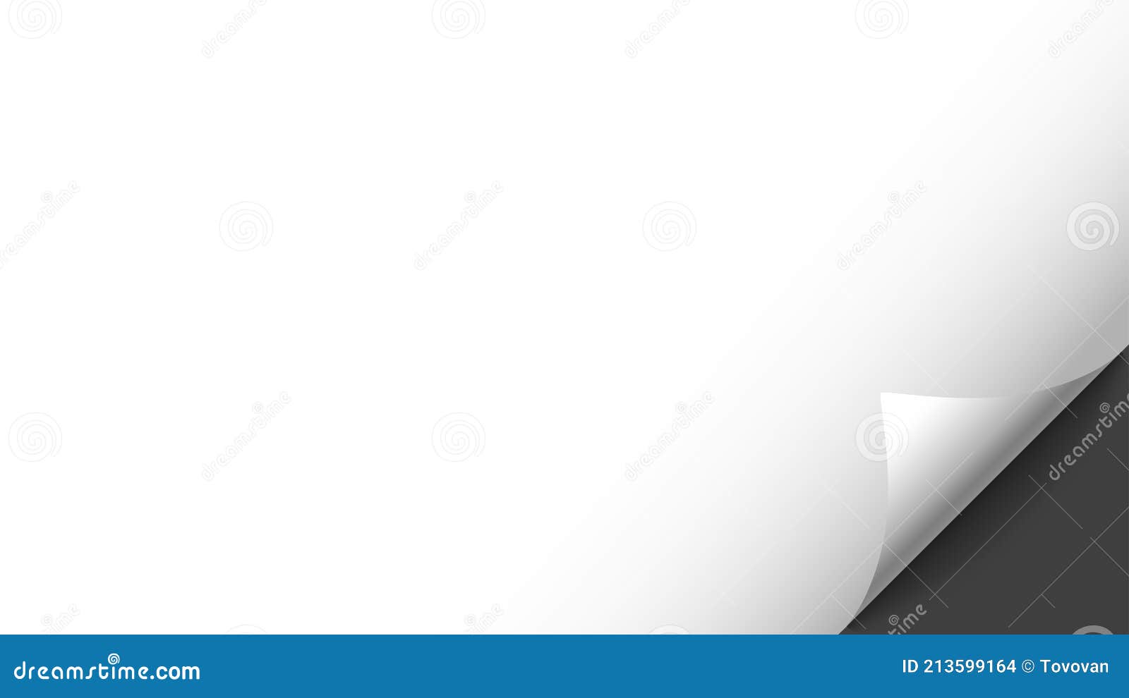 Bending White Blank Paper Corner. Horizontal Stock Vector ...