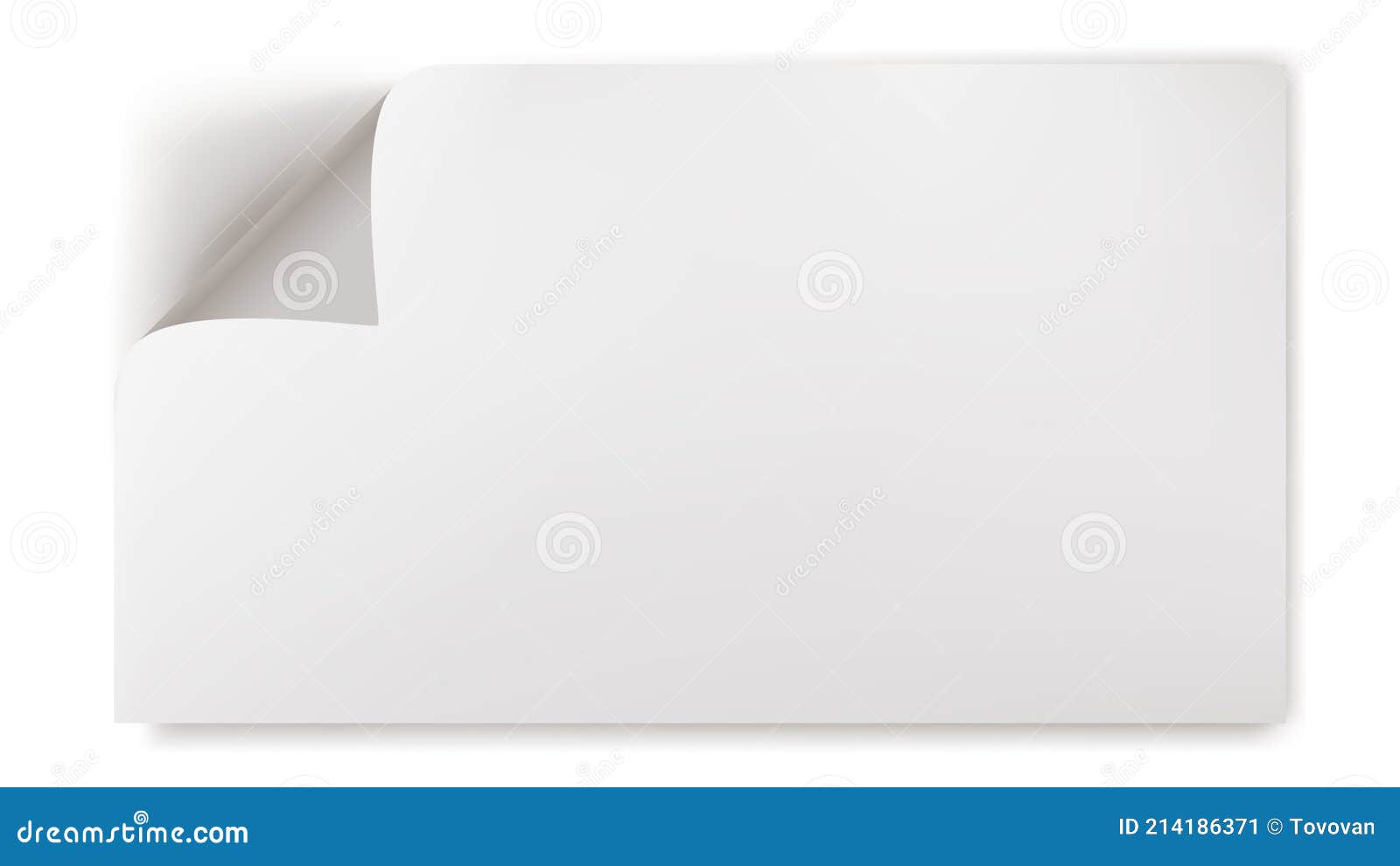Bending White Blank Paper Left Top Corner. Stock Vector - Illustration ...